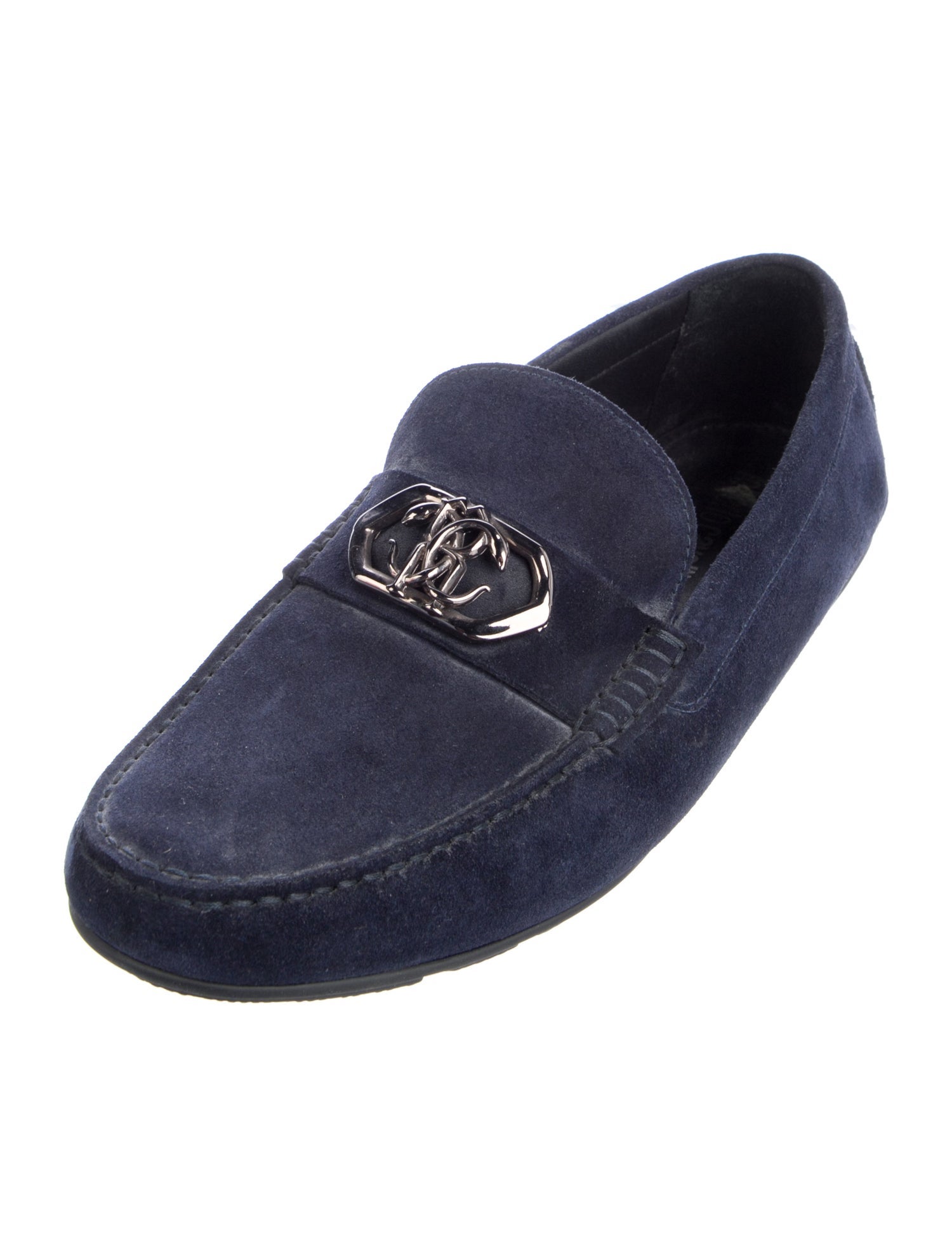 Roberto Cavalli Suede Drivers - Blue Loafers, Shoes - ROB155072 | The ...