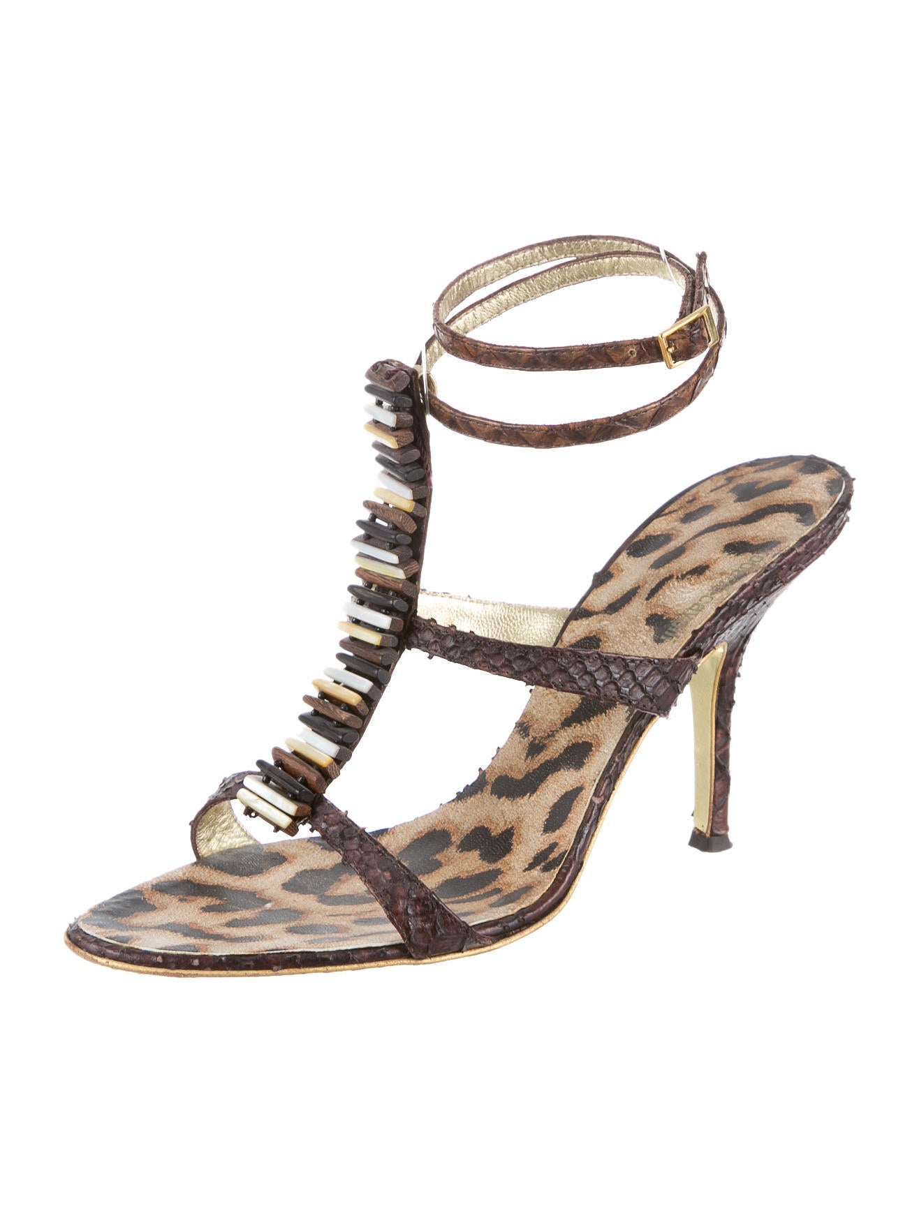 Roberto Cavalli Sandals - Brown Sandals, Shoes - ROB25255 | The RealReal