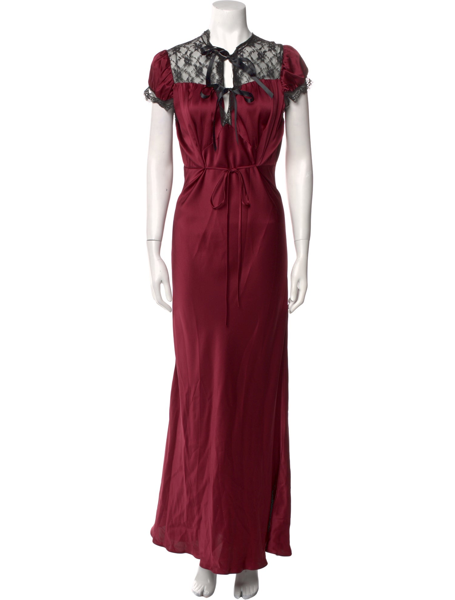 Rodarte V-Neck Long Dress - Burgundy Dresses, Clothing - ROD28031 | The ...