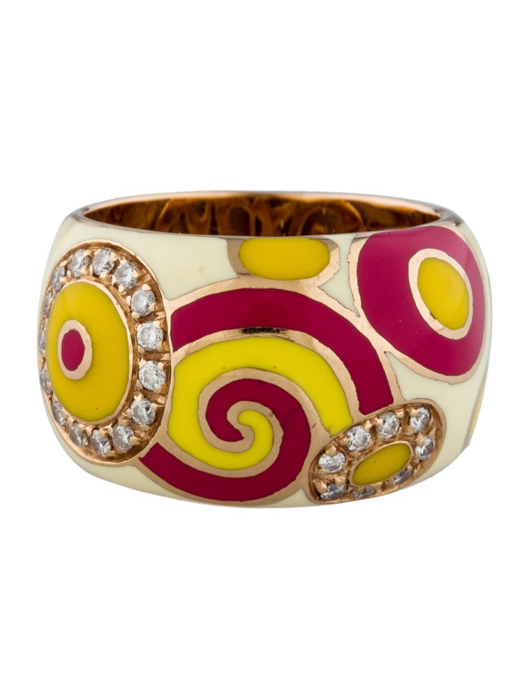 Roberto Coin Enamel Diamond Ring - Gold - ROE20029 | The RealReal