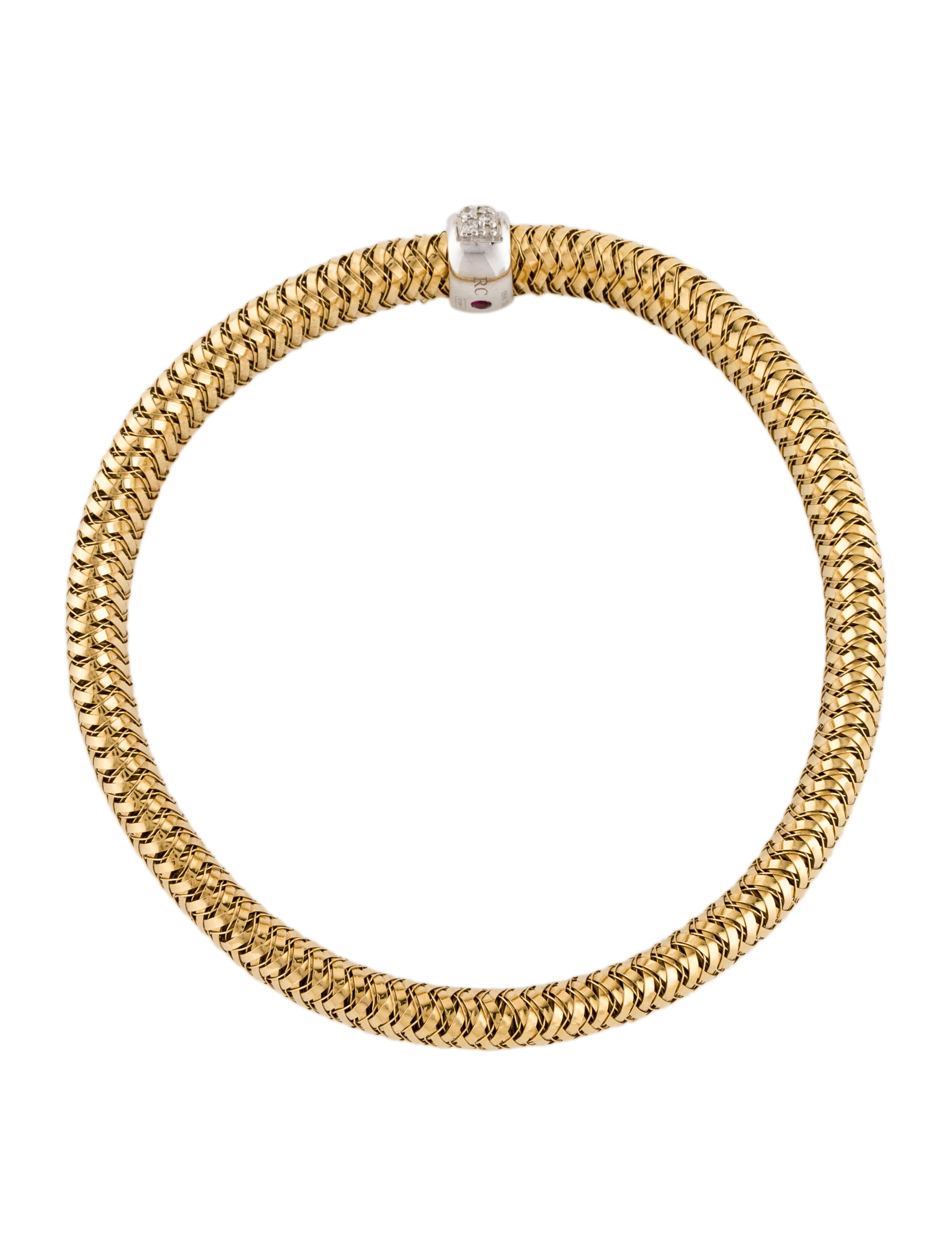Roberto Coin 18K Primavera Diamond Station Flex Bracelet - 18K Yellow ...