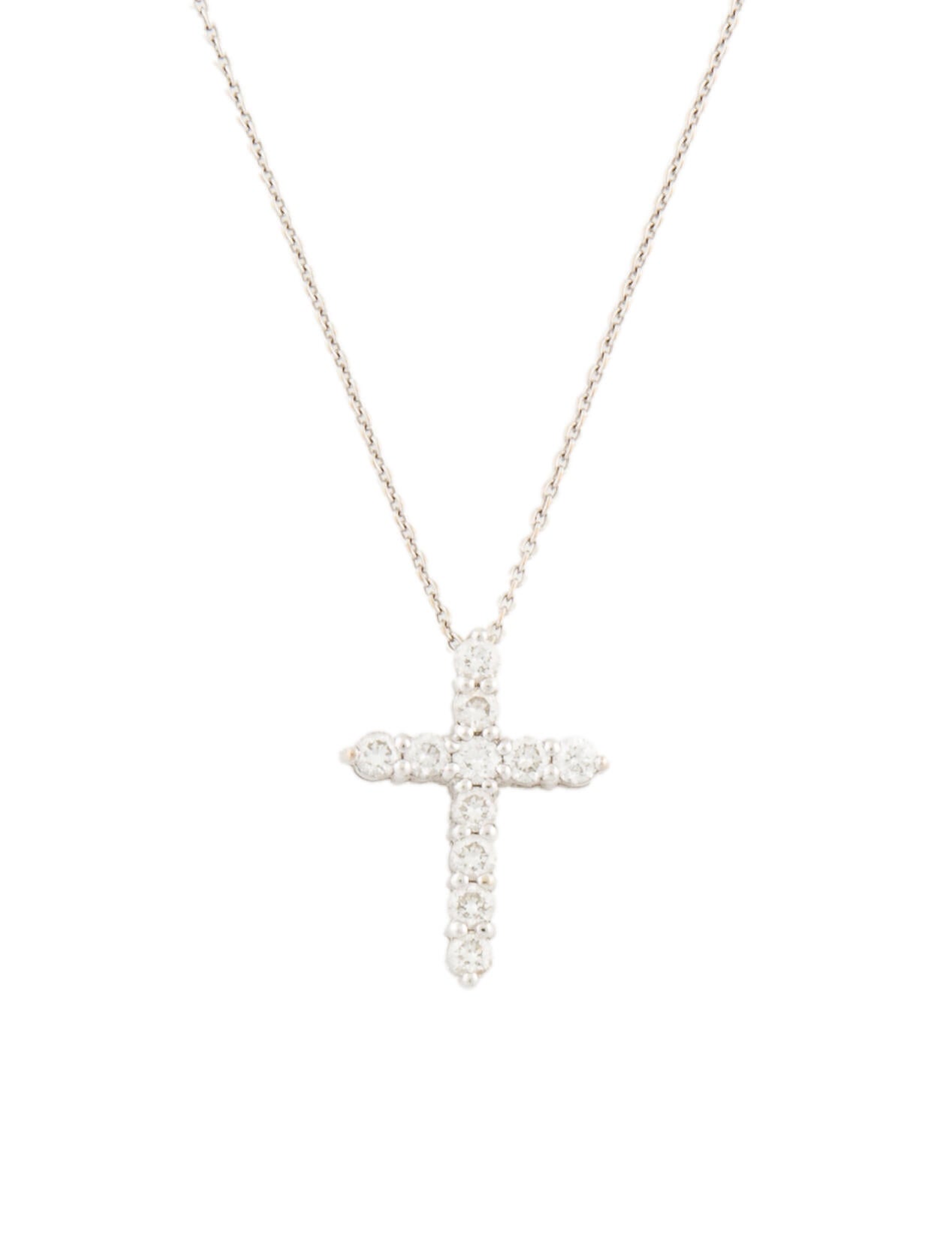 Roberto Coin 18K Diamond Cross Pendant Station Necklace - 18K Yellow ...