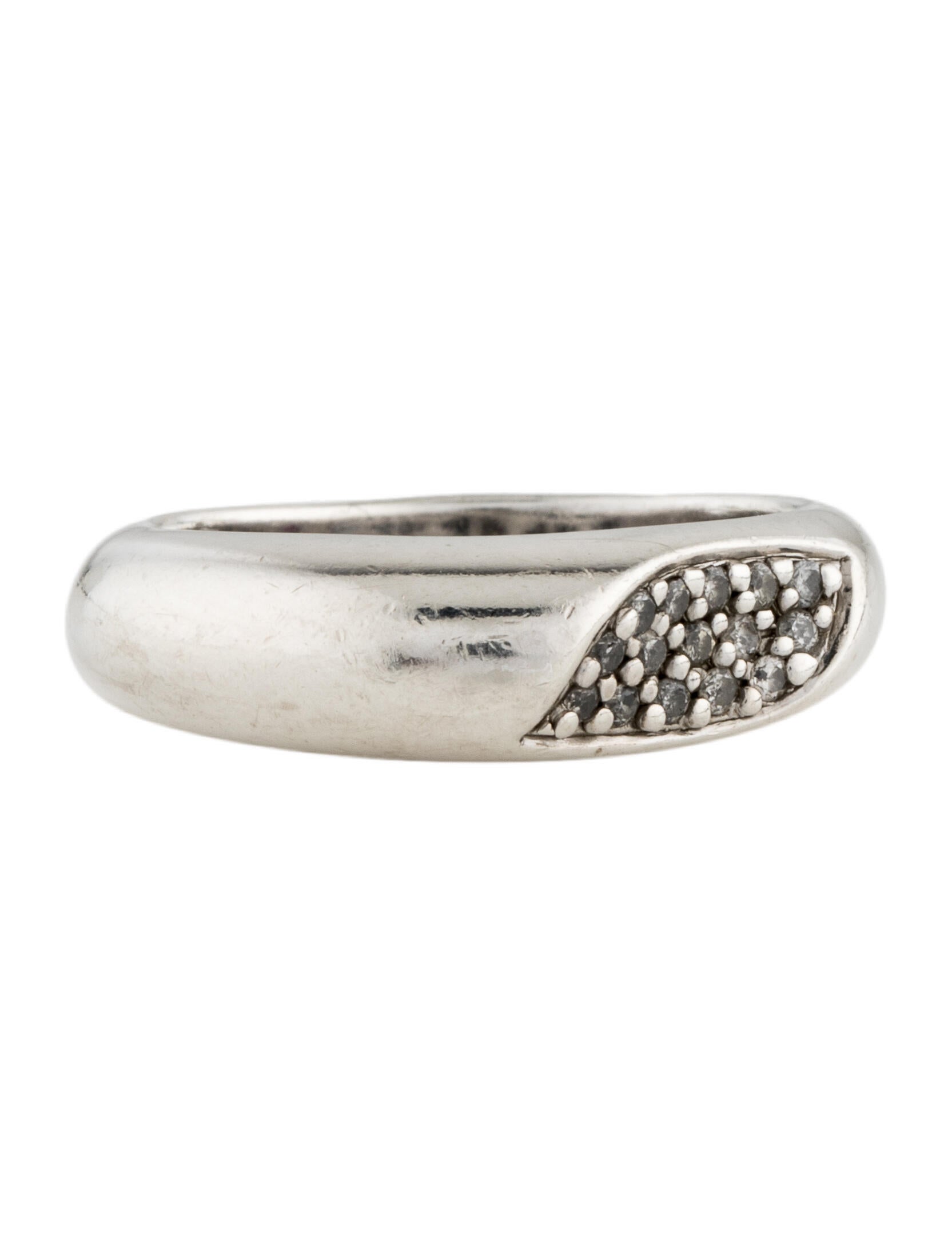 Roberto Coin Diamond Capri Plus Band - Sterling Silver Signet Ring ...