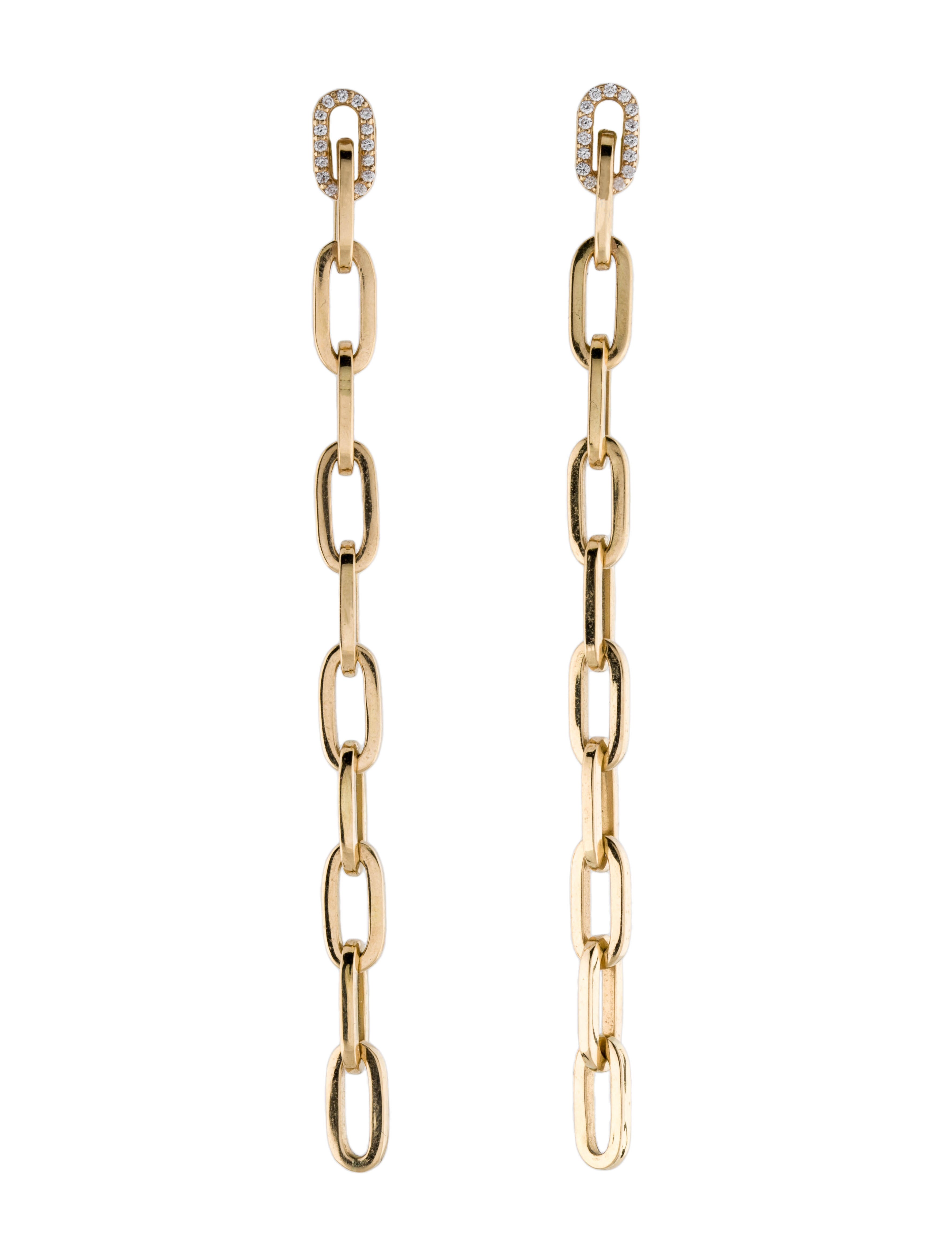 Roberto Coin 18K Diamond Navarra Earrings - 18K Yellow Gold Drop ...