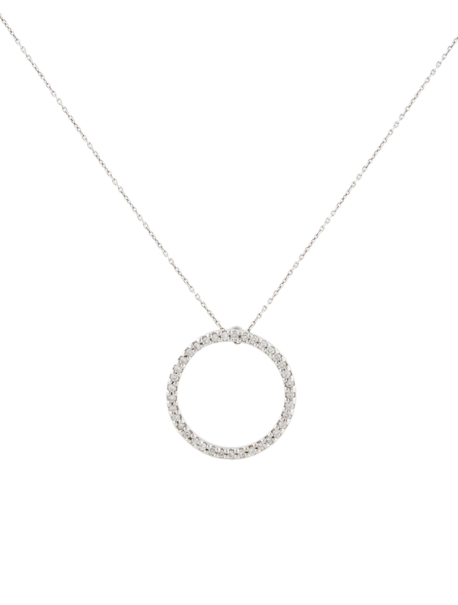 Roberto Coin 18K Diamond Cursive Letter M Pendant Necklace - 18K White ...