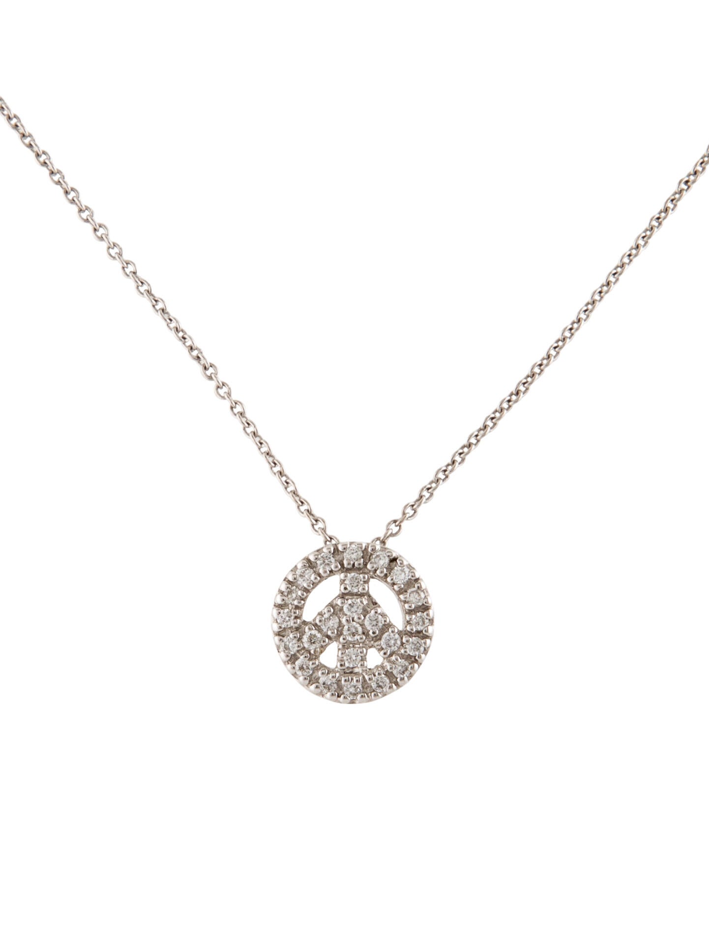 Roberto Coin 18K Diamond Cursive Letter M Pendant Necklace - 18K White ...
