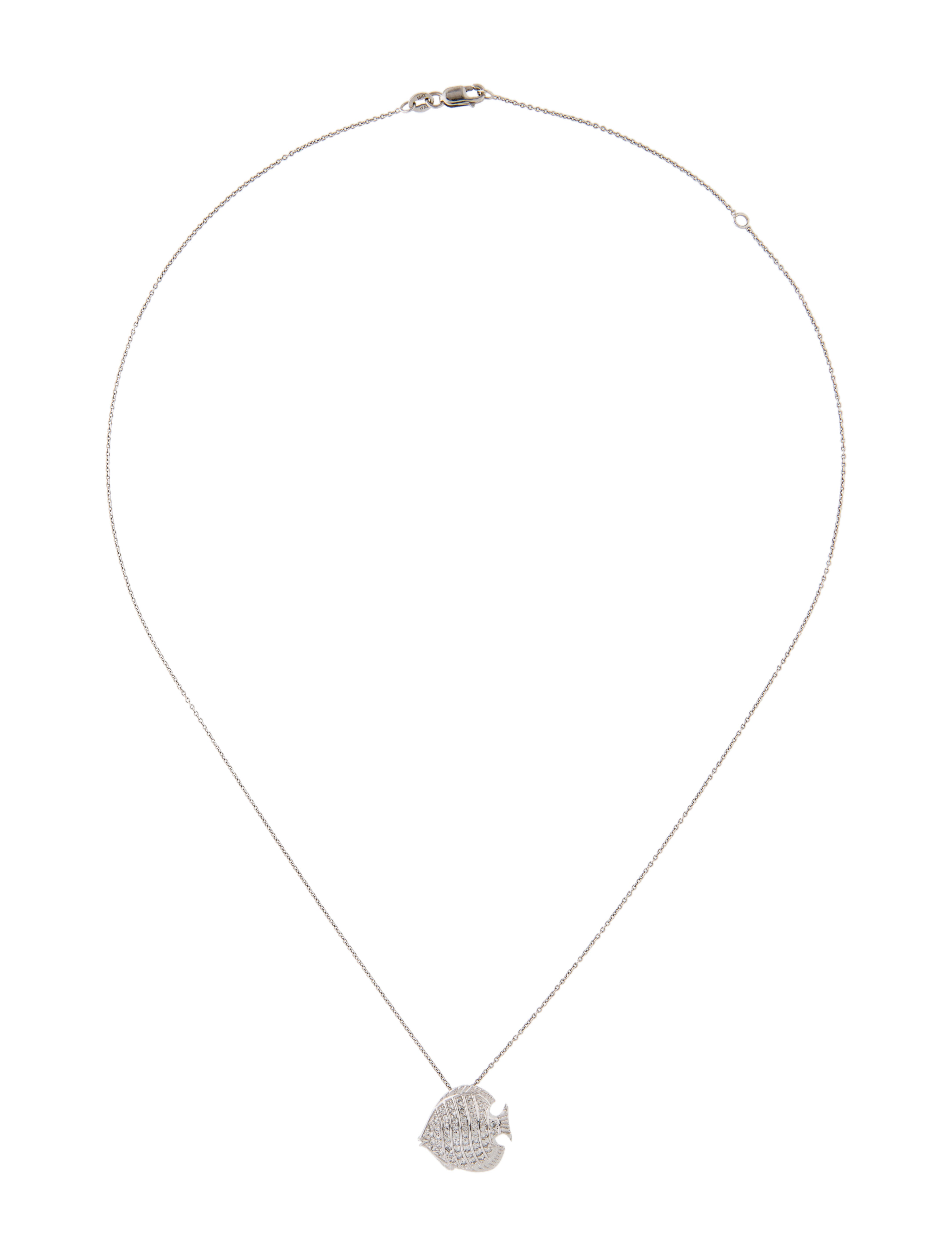 Roberto Coin 18K Diamond Cursive Letter M Pendant Necklace - 18K White ...