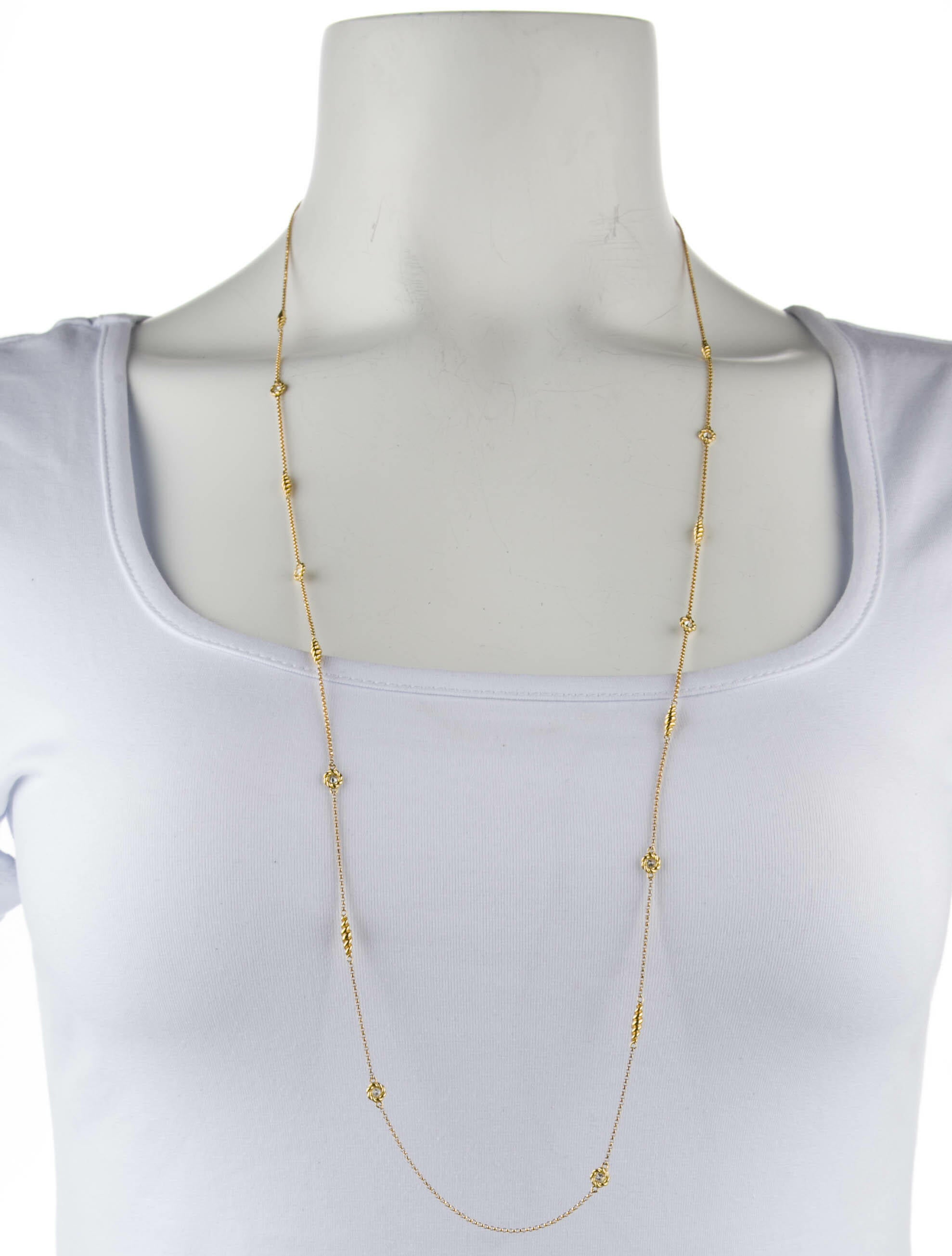 Roberto Coin 18K Diamond Barcocco Station Chain Necklace - Chain ...