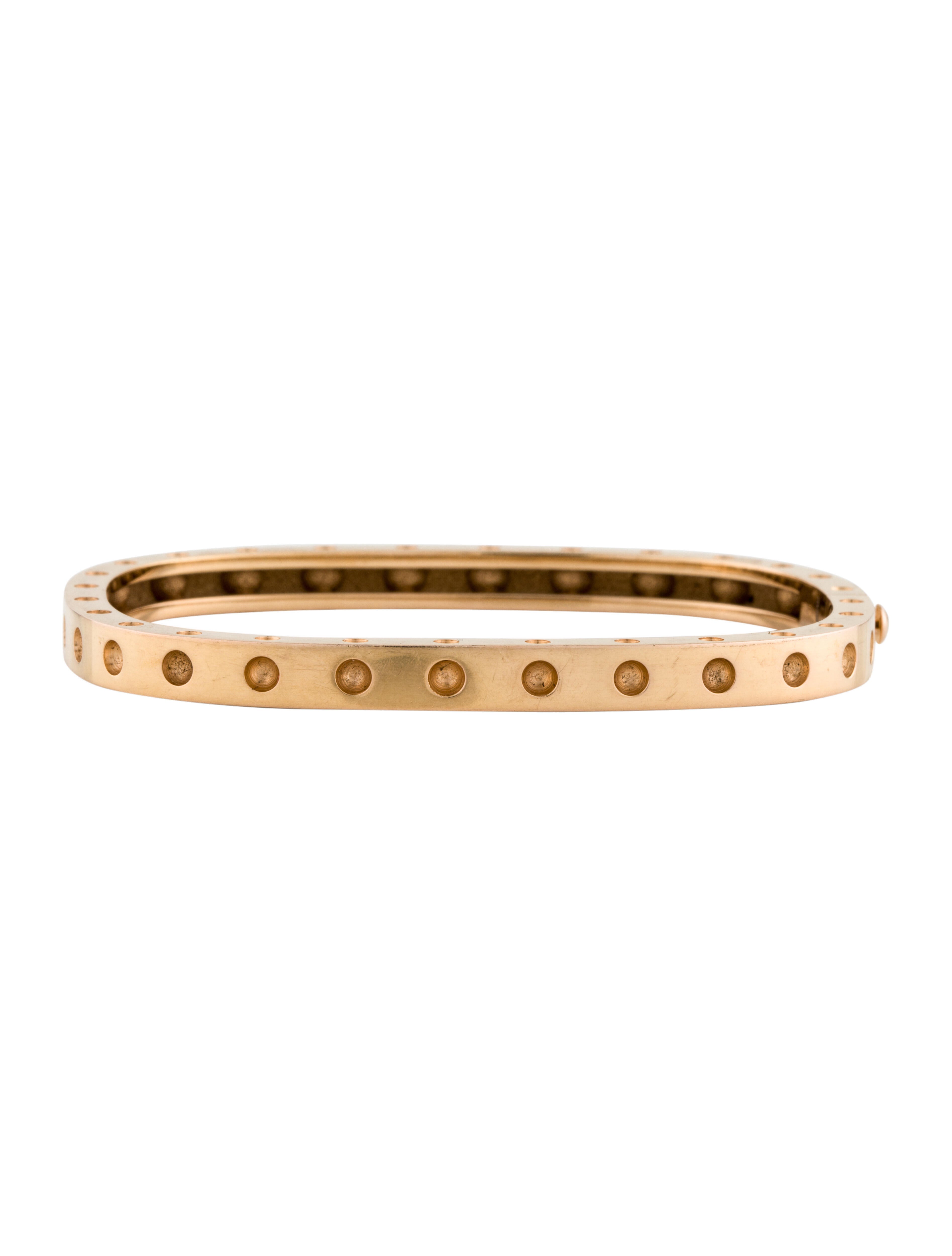 Roberto Coin 18K Pois Moi Square Bangle Bracelet - 18K Rose Gold Bangle ...