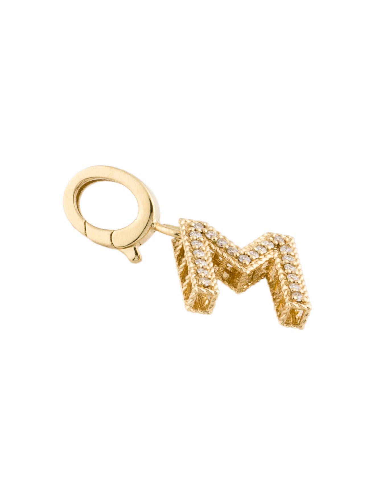 Roberto Coin 18K Diamond Letter 'M' Charm - 18K Yellow Gold - ROE30716 ...