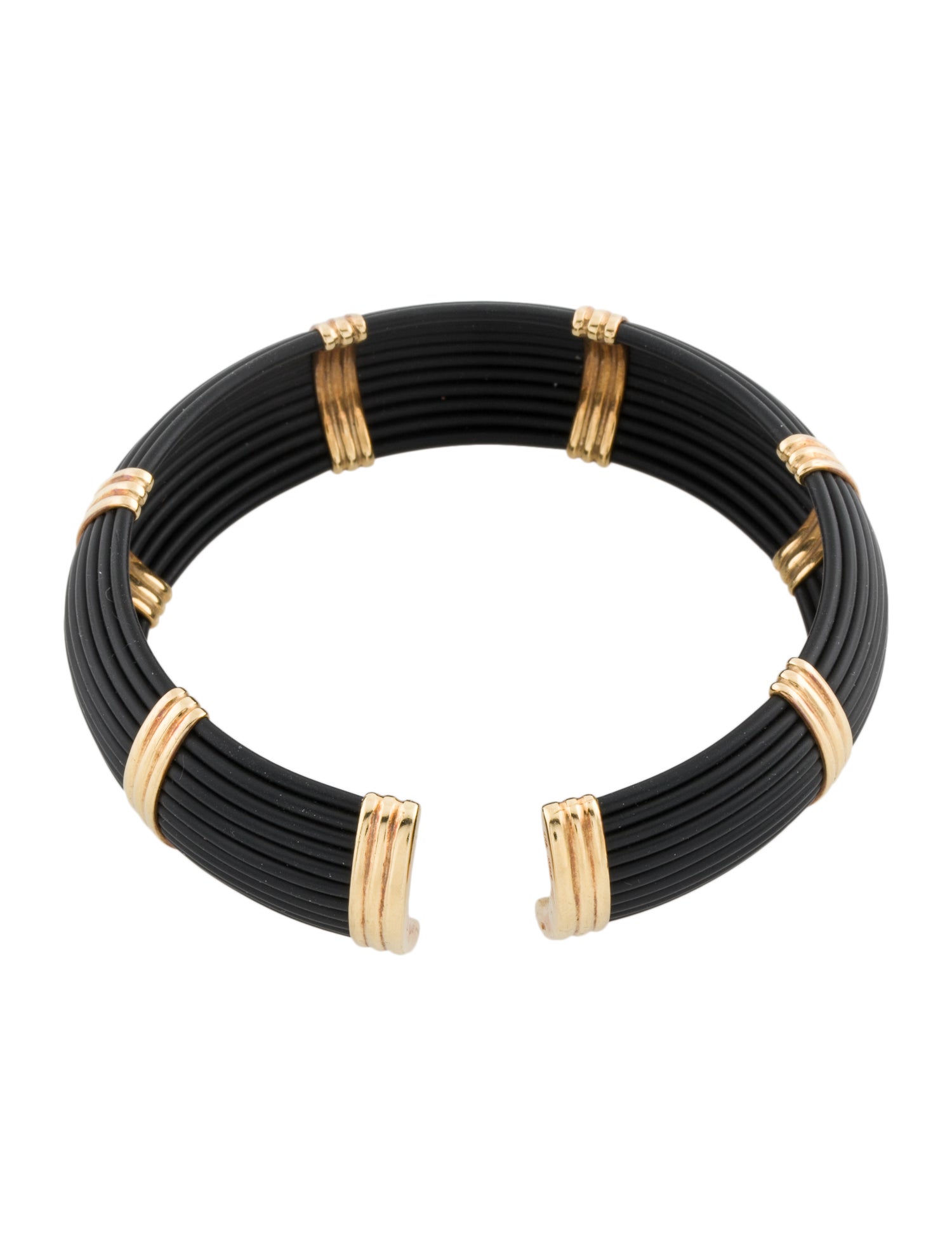 Roberto Coin 18K Rubber Cuff Bracelet & Ring Set - 18K Yellow Gold Cuff ...