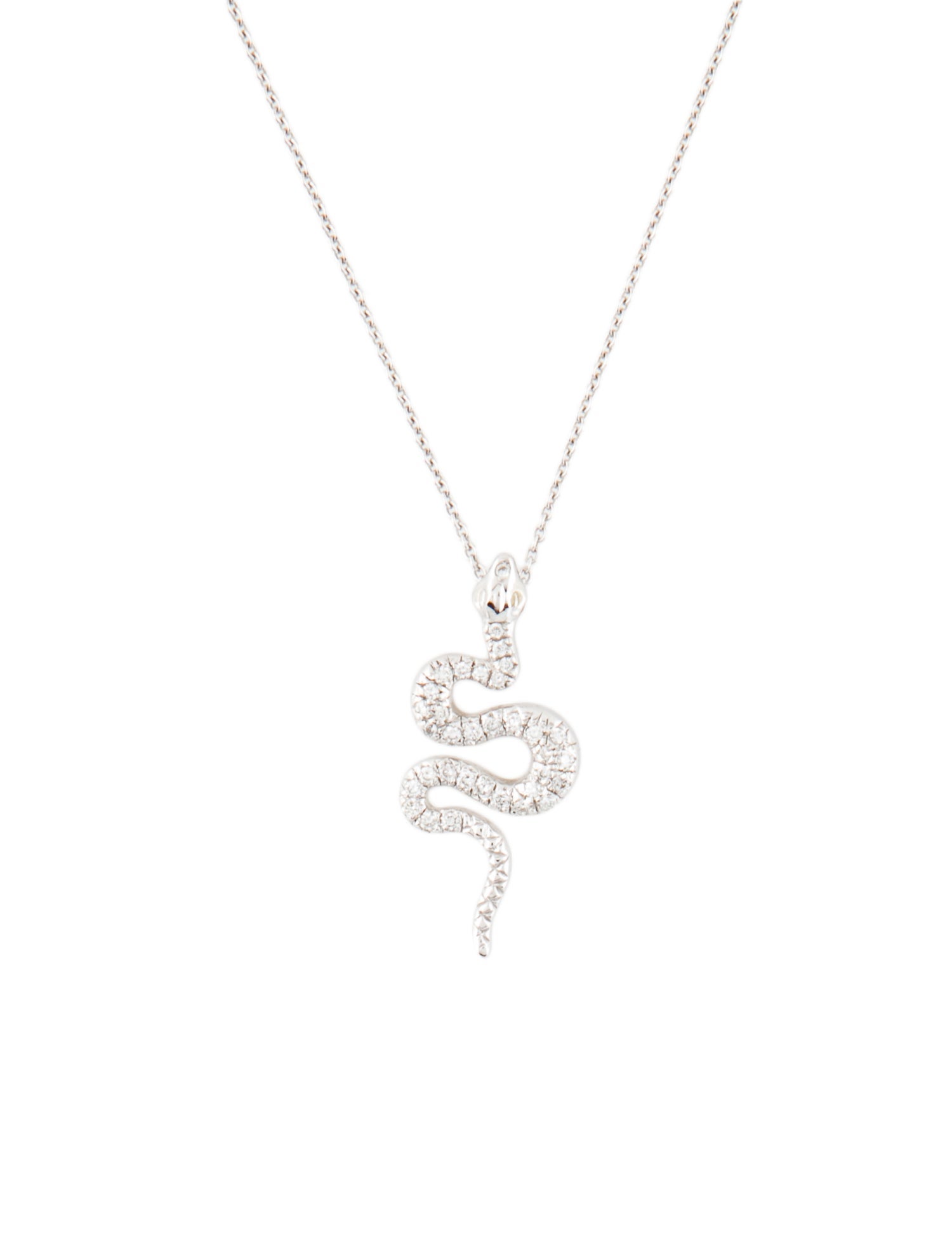 Roberto Coin 18K Diamond Snake Pendant Necklace - Rhodium-Plated 18K ...