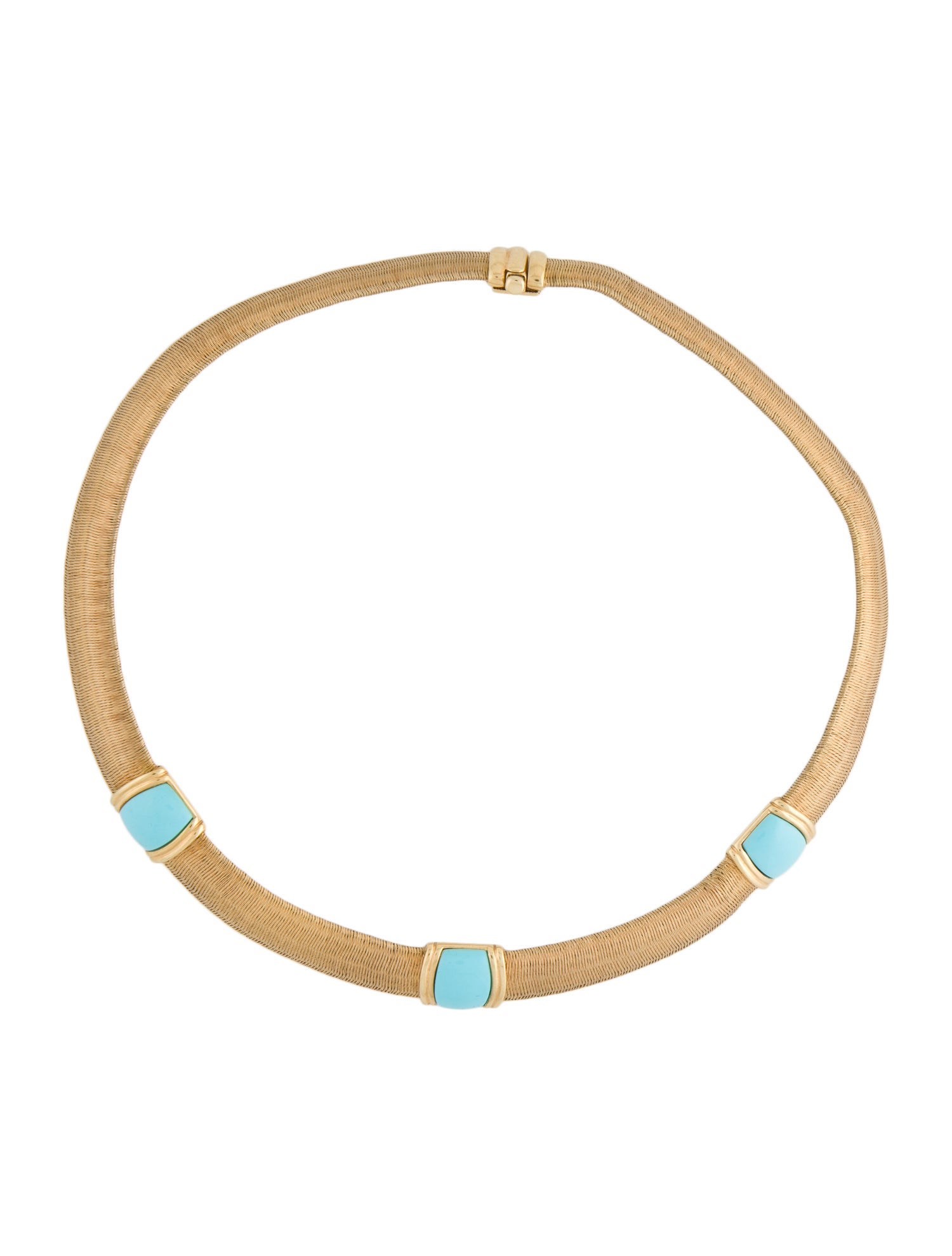 Roberto Coin 18K Turquoise Collar Necklace - 18K Yellow Gold Collar ...