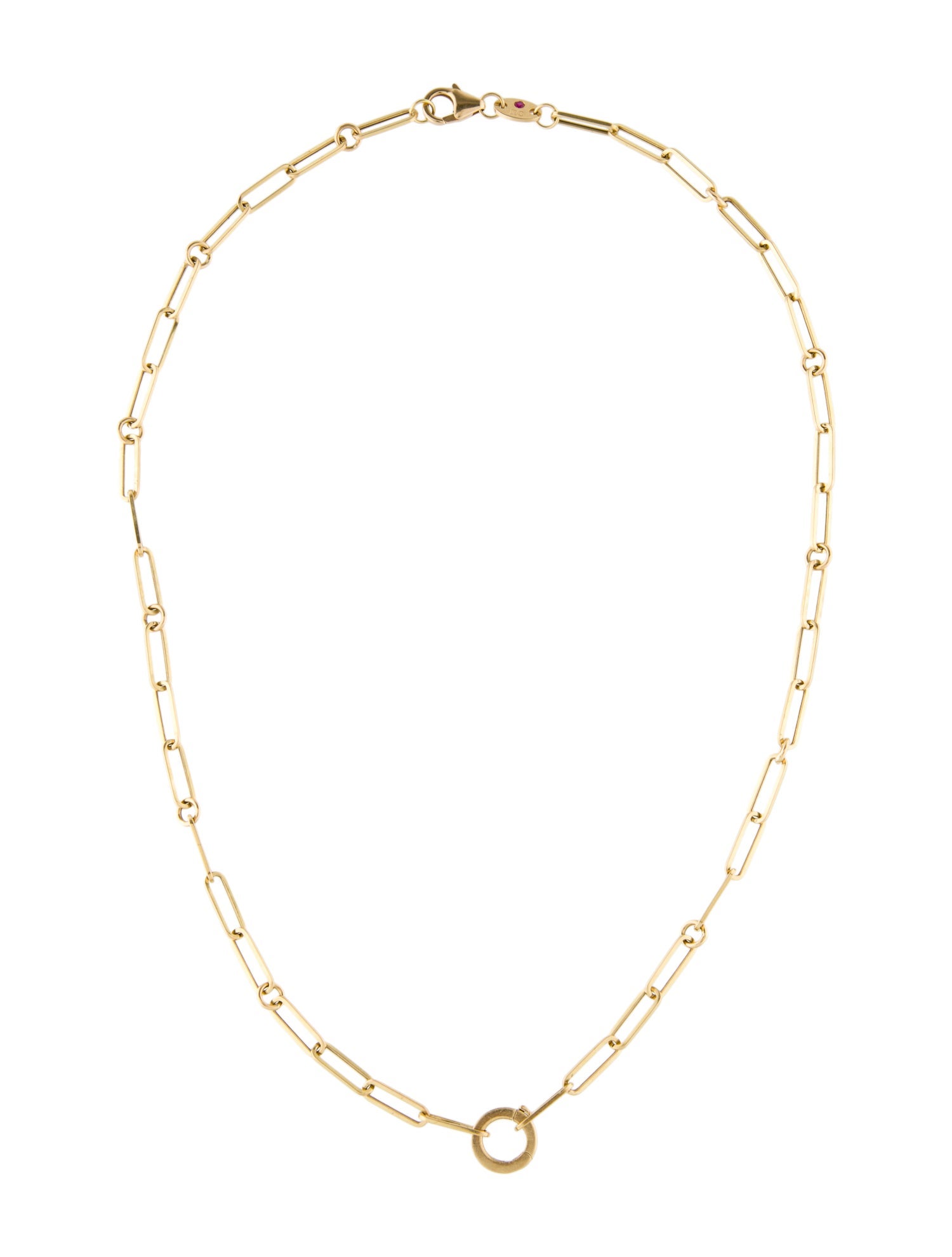 Roberto Coin 18K Paperclip Necklace with Pendant Enhancer - 18K Yellow ...