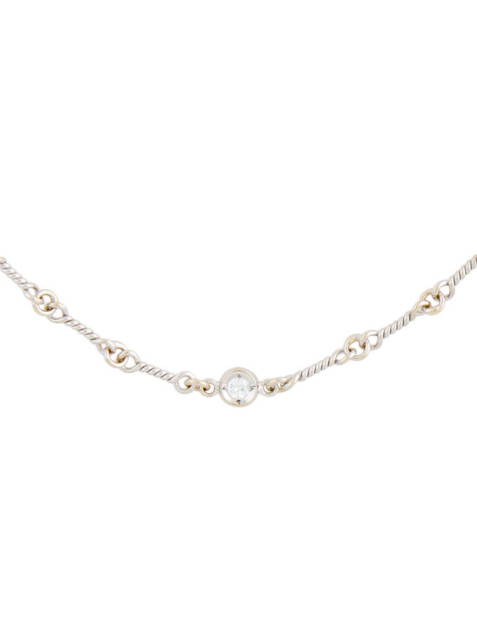 Roberto Coin 18K Diamond Dogbone Station Necklace - 18K White Gold ...