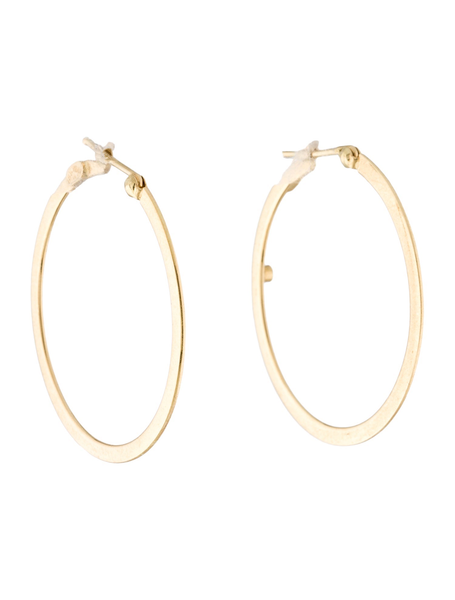Roberto Coin 18K Medium Flat Hoop Earrings - 18K Yellow Gold Hoop, Earrings - ROE32026 | The ...