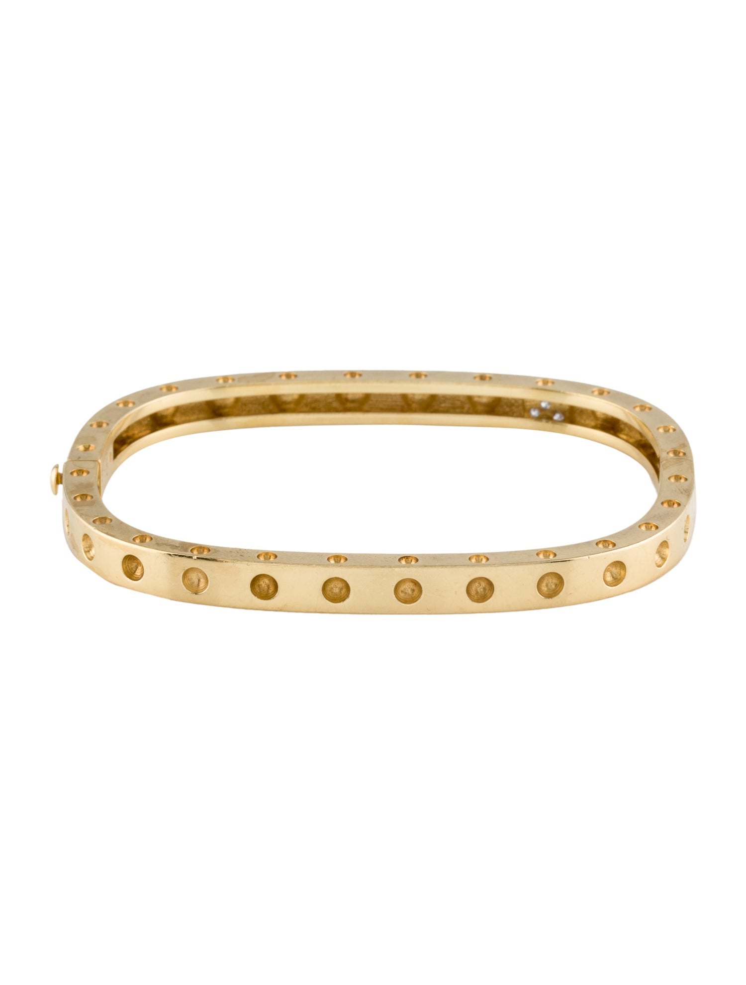 Roberto Coin 18K Diamond Pois Moi Square Bangle - 18K Yellow Gold ...