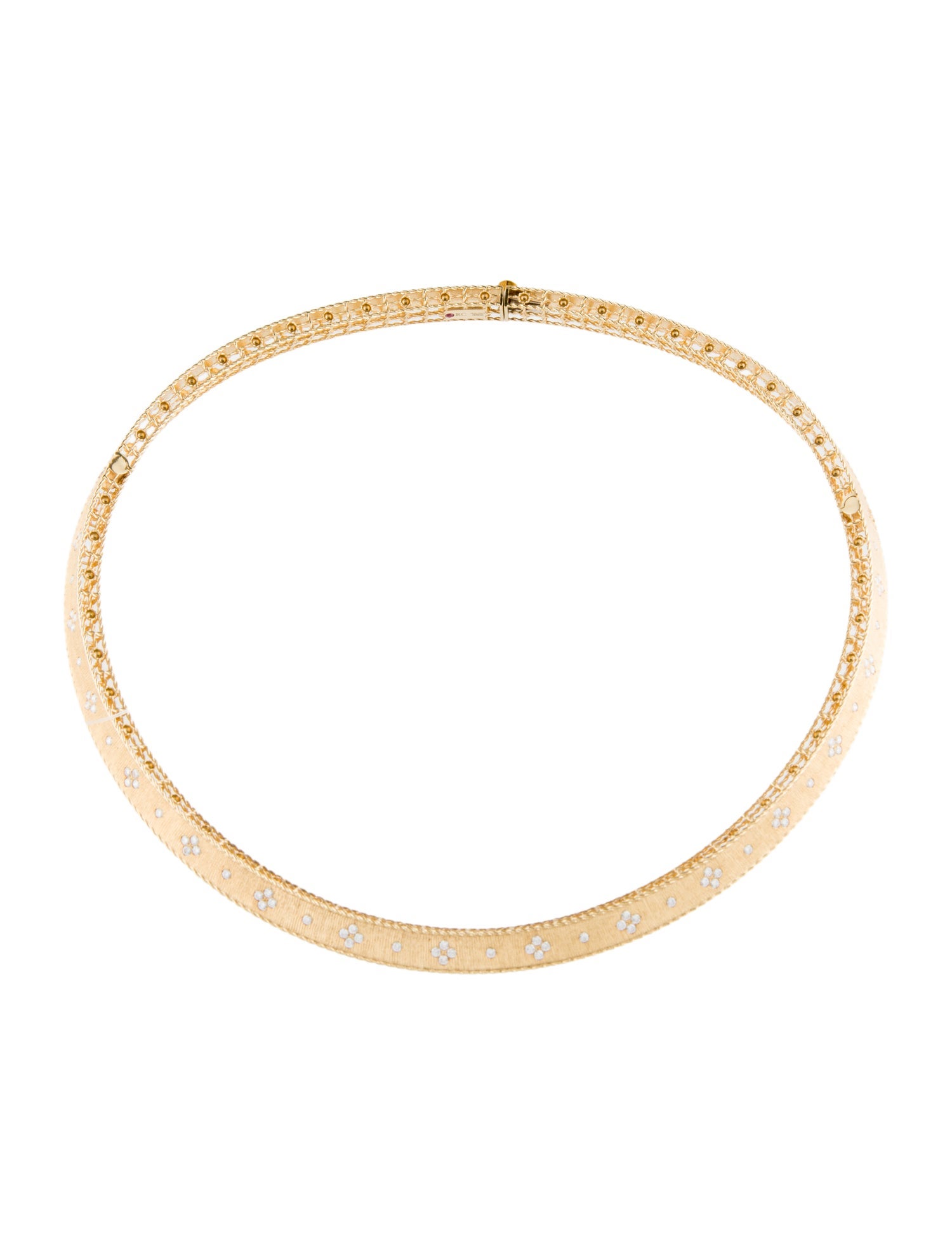 Roberto Coin 18K 1.14ctw Diamond Princess Collar Necklace - 18K Yellow ...