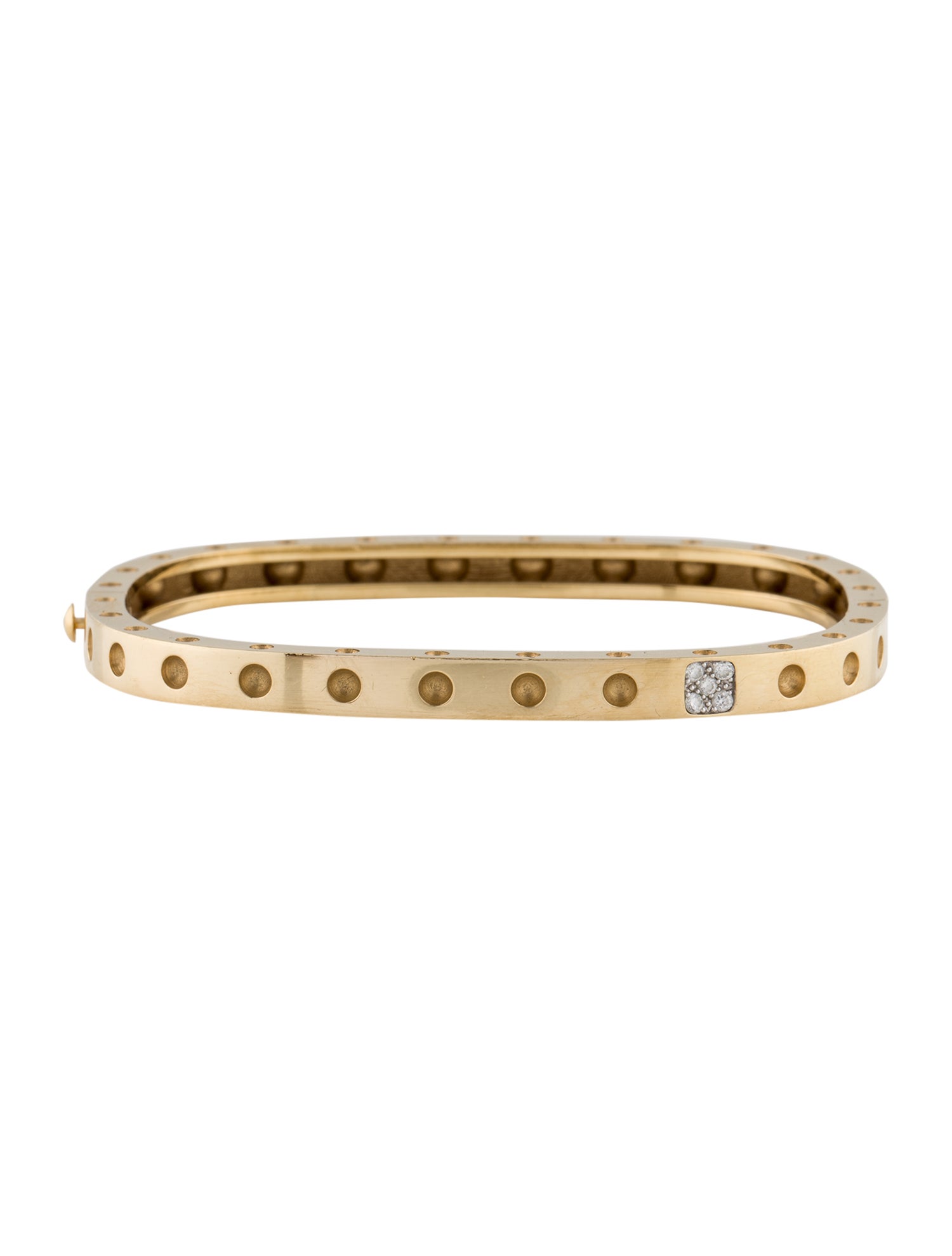 Roberto Coin 18K Diamond Pois Moi Square Bangle Bracelet - 18K Yellow ...