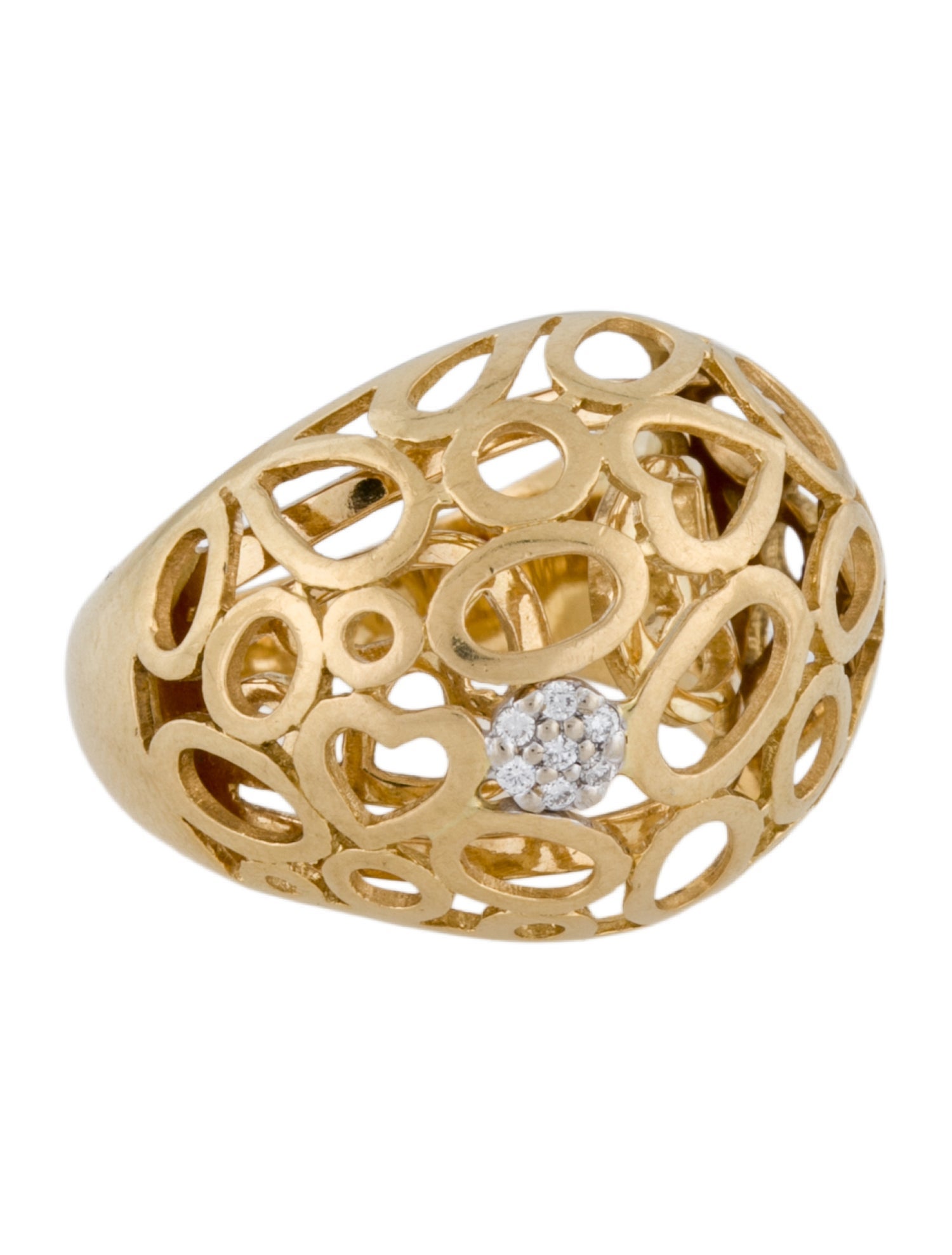 Roberto Coin 18K Diamond Mauresque Dome Ring - 18K Yellow Gold Cocktail Ring, Rings - ROE33965 ...