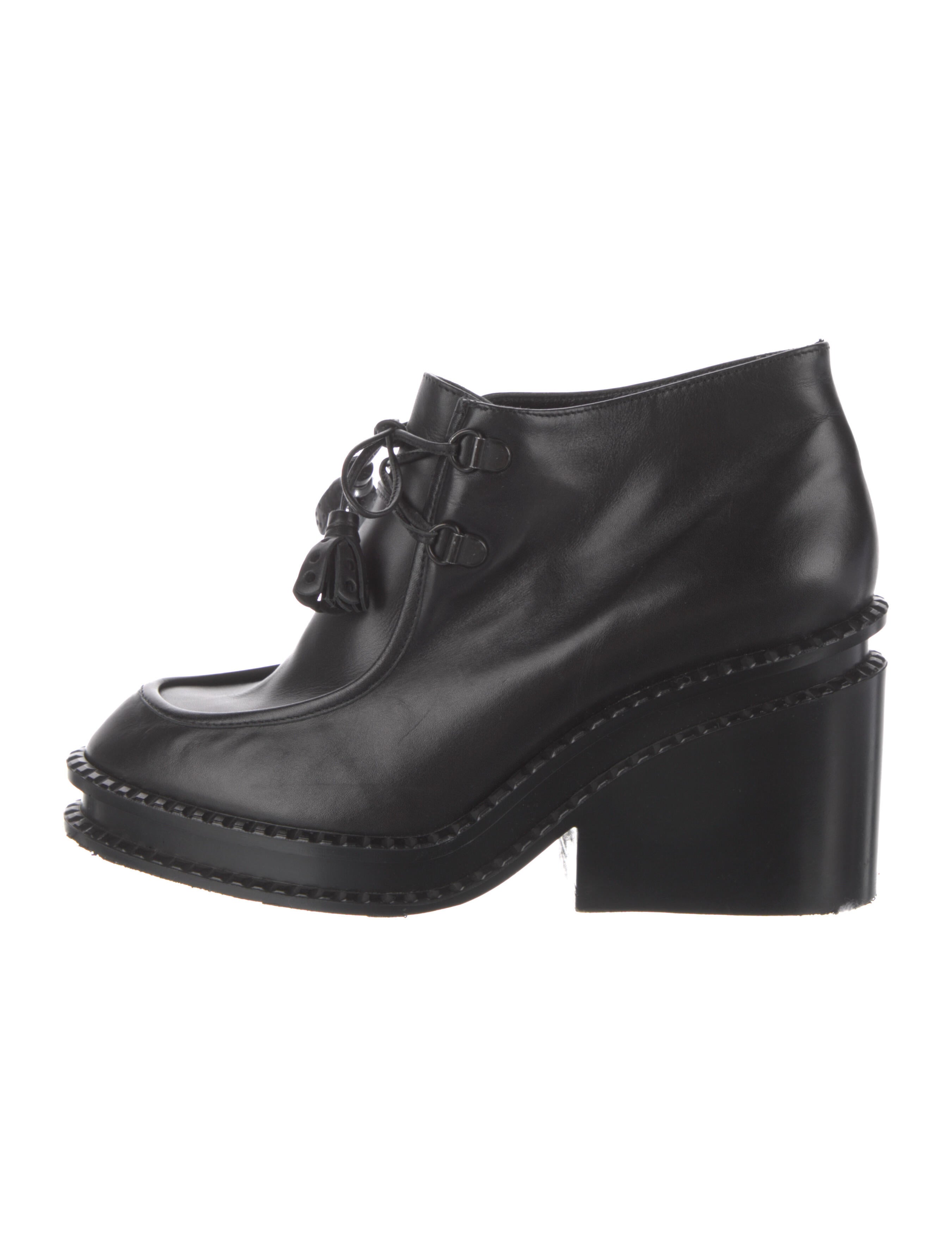 Robert Clergerie Leather Lace-Up Boots - Black Boots, Shoes - ROG49689 ...