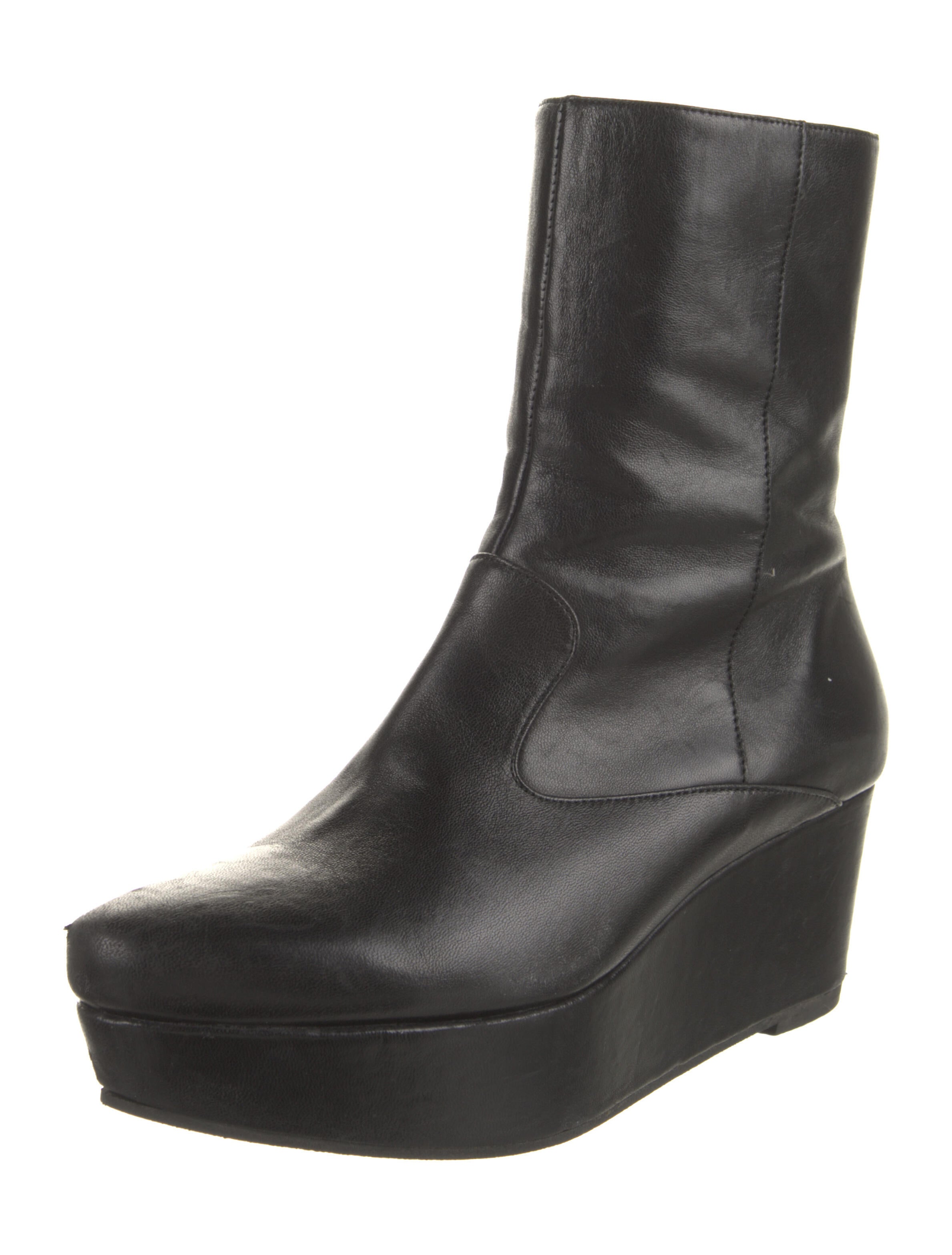 Robert Clergerie Suede Wedge Boots - Black Boots, Shoes - ROG20069 ...