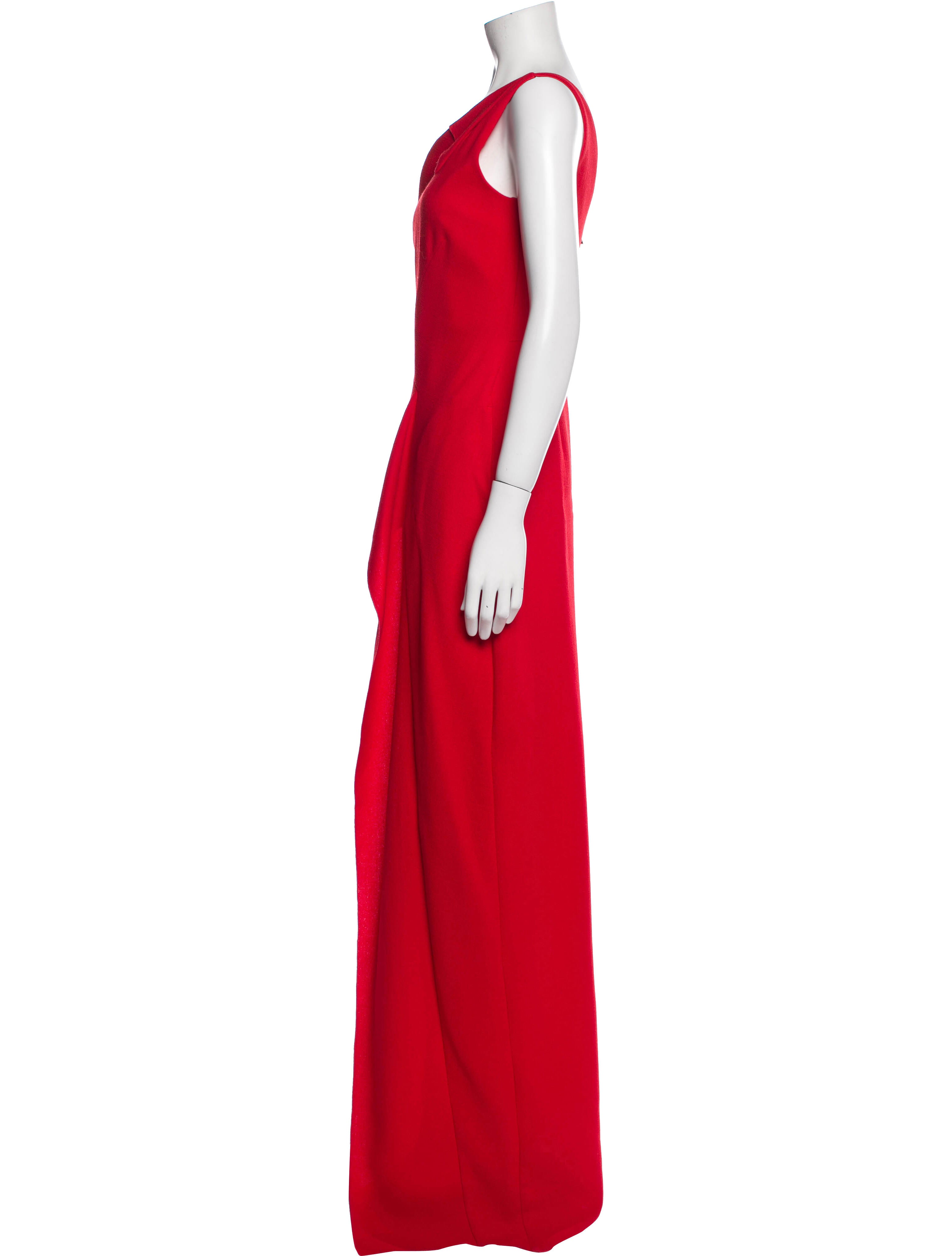 Roland Mouret One-Shoulder Long Dress - Red Dresses, Clothing ...