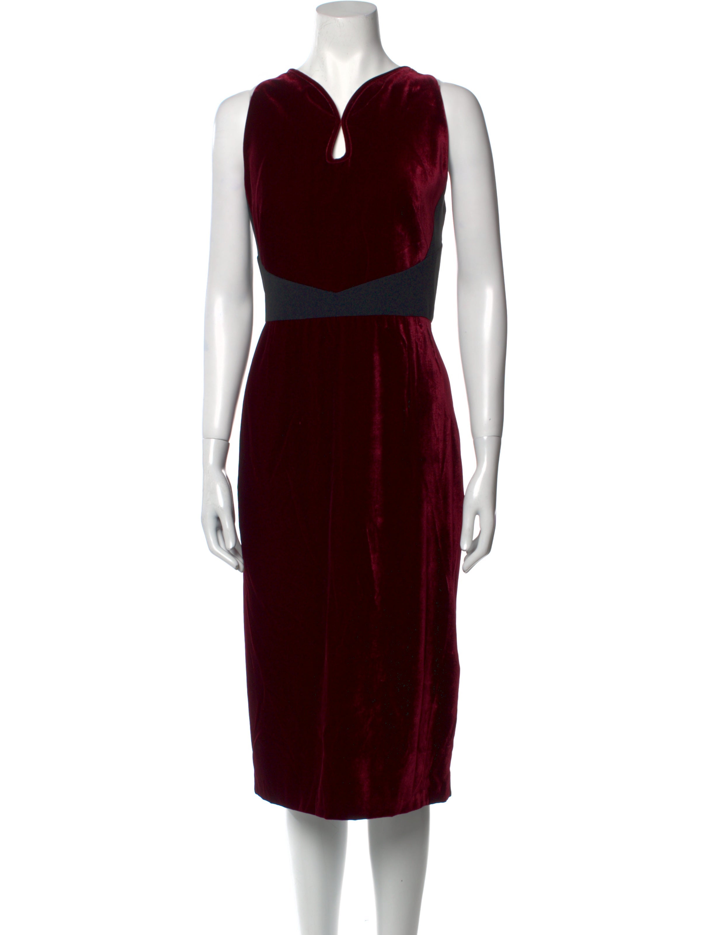 Roland Mouret V-Neck Midi Length Dress - Black Dresses, Clothing ...