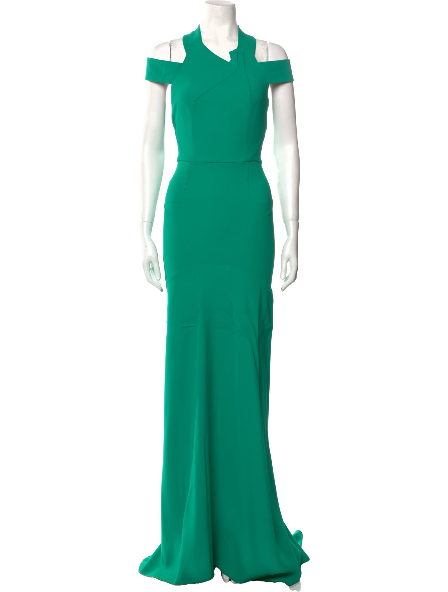 Roland Mouret V-Neck Long Dress - Green Dresses, Clothing - ROL42646 ...