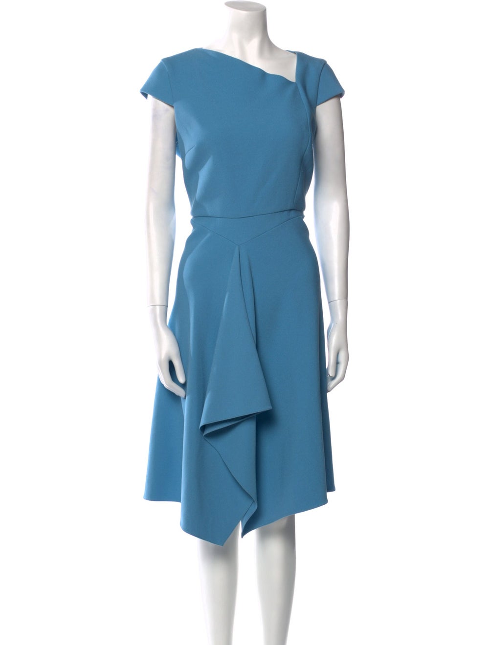 Roland Mouret One-Shoulder Knee-Length Dress - Blue Dresses, Clothing ...