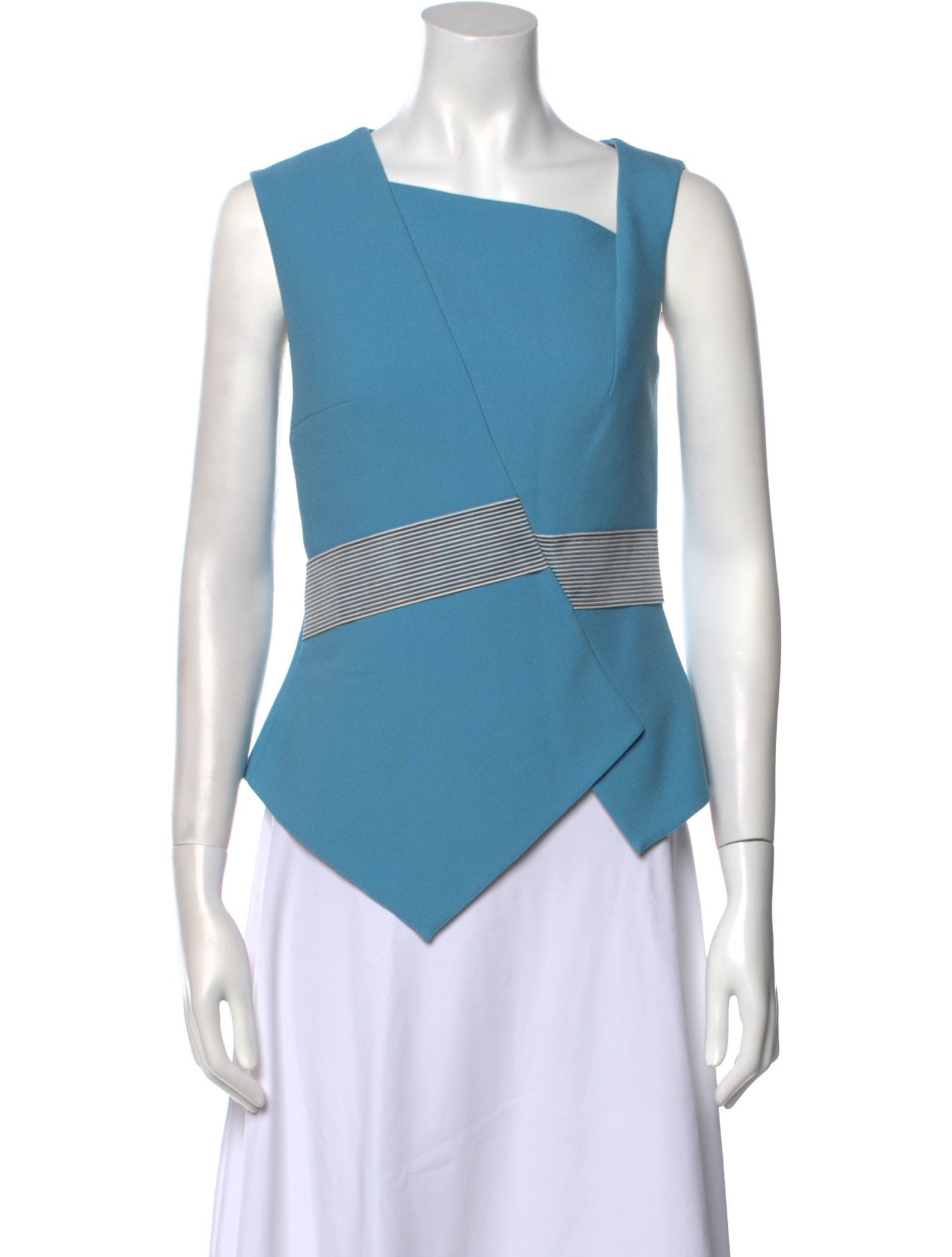 Roland Mouret Colorblock Pattern Square Neckline Crop Top - Blue Tops ...