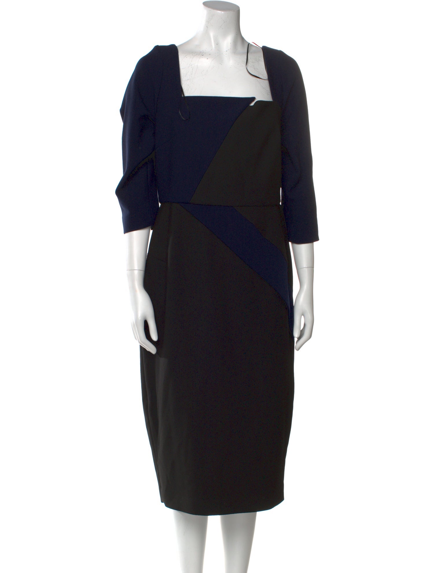Roland Mouret Colorblock Pattern Midi Length Dress - Black Dresses ...