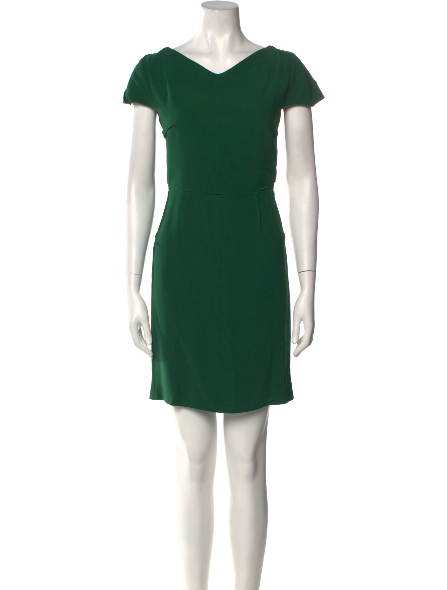 Roland Mouret V-Neck Mini Dress - Green Dresses, Clothing - ROL46669 ...