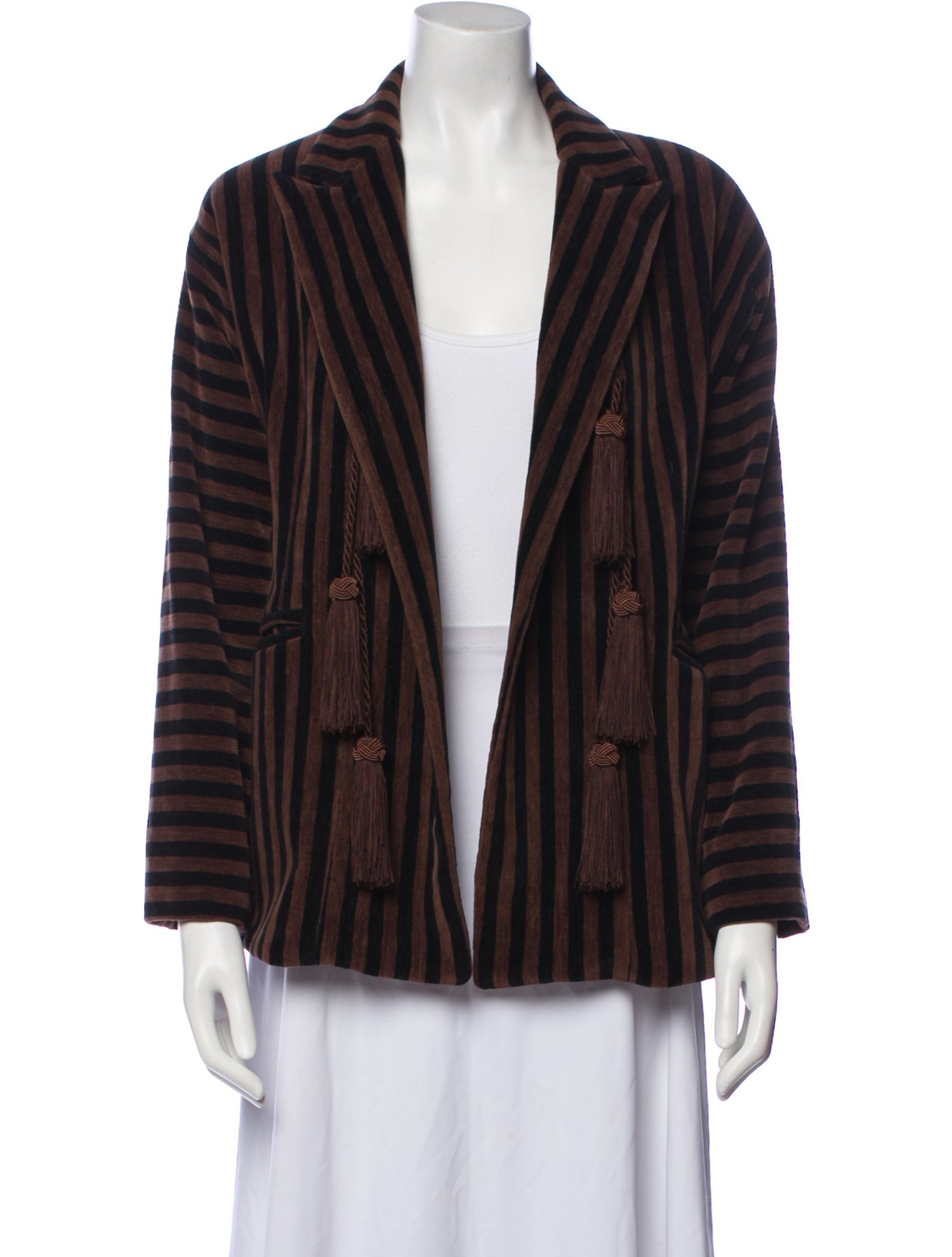 Romeo Gigli Vintage Striped Blazer - Brown Jackets, Clothing ...