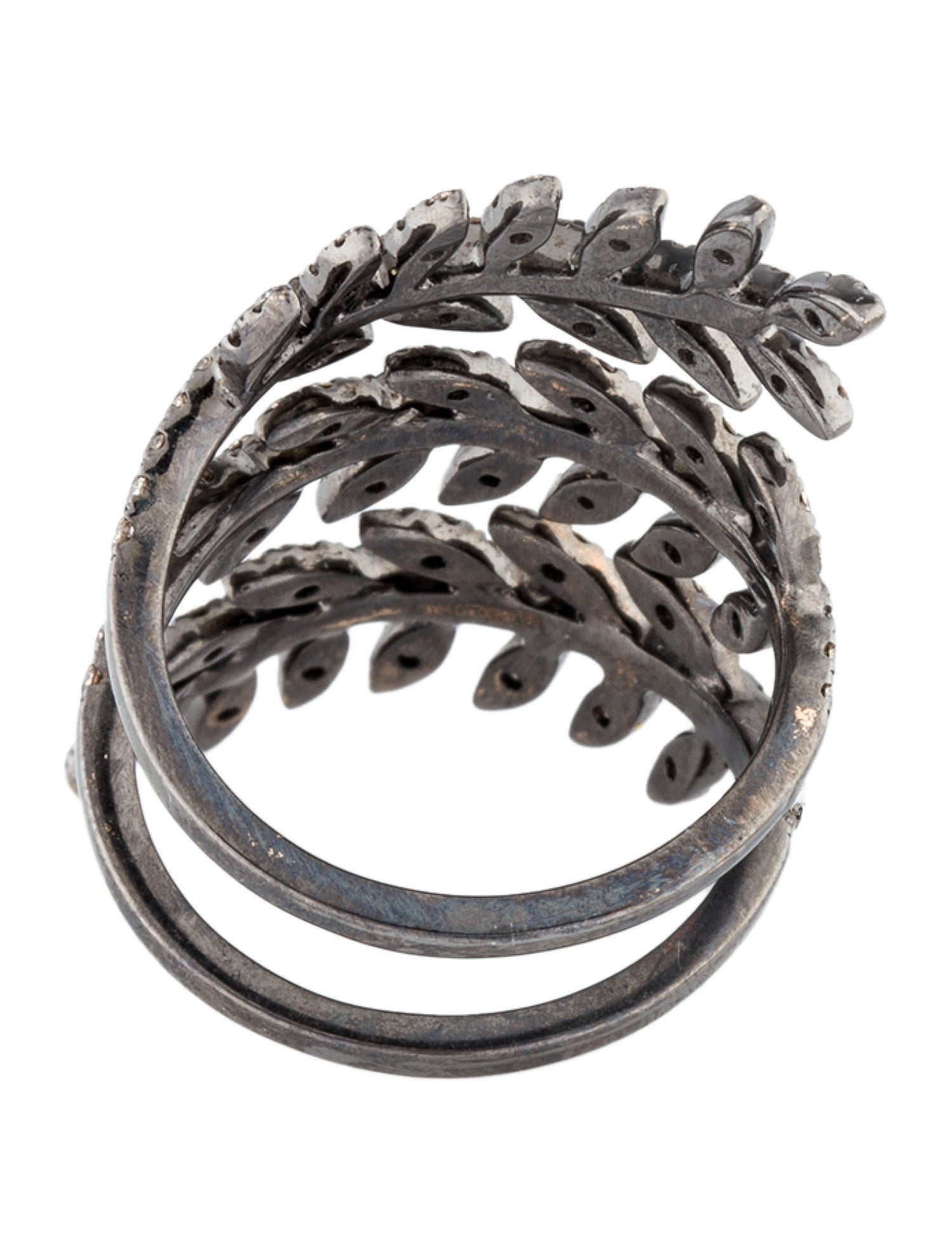 Rosa De La Cruz 18K 1.09ct Diamond Triple Ivy Ring - 18K White Gold ...