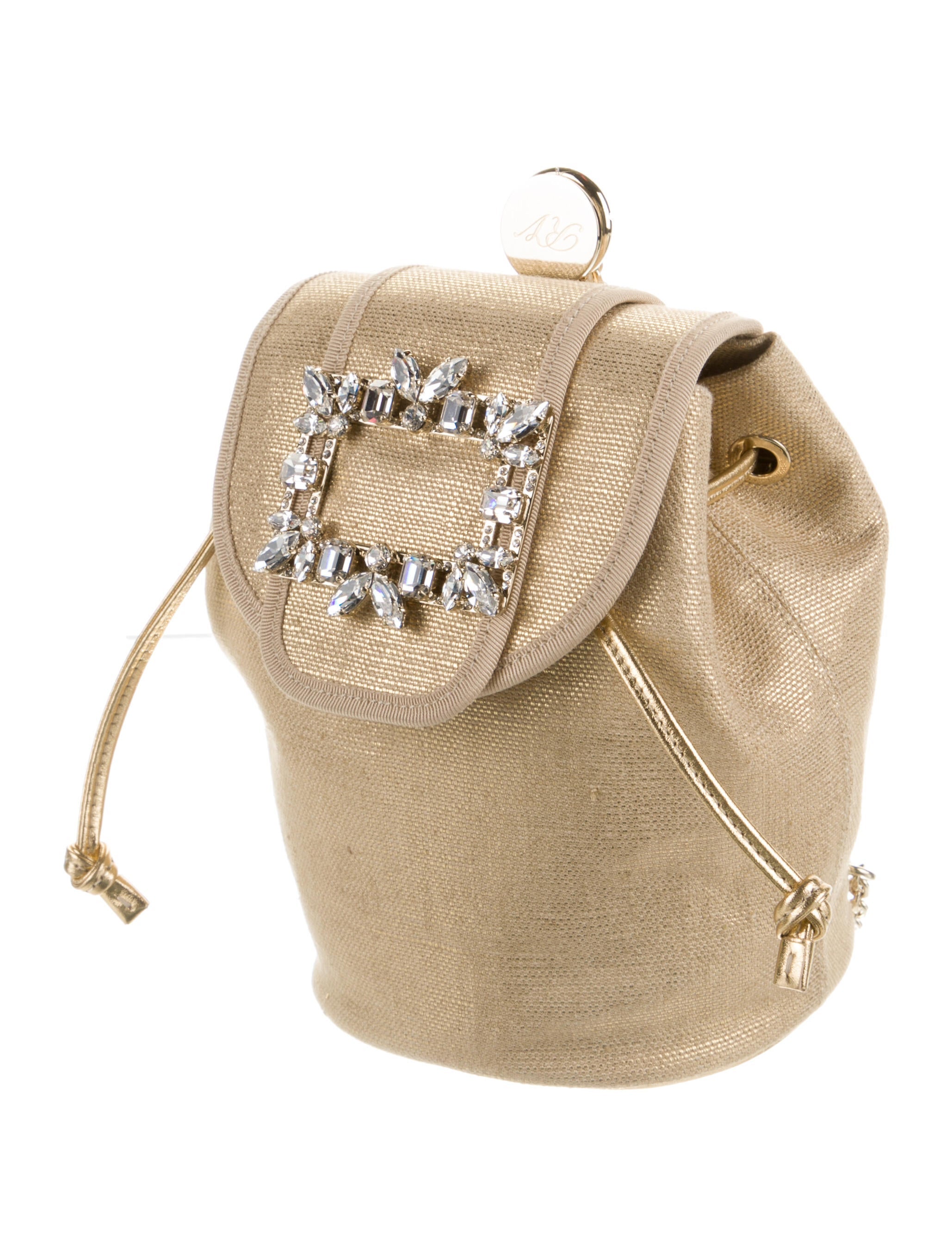 Roger Vivier Crystal-Embellished Mini Broche Backpack - Metallic ...