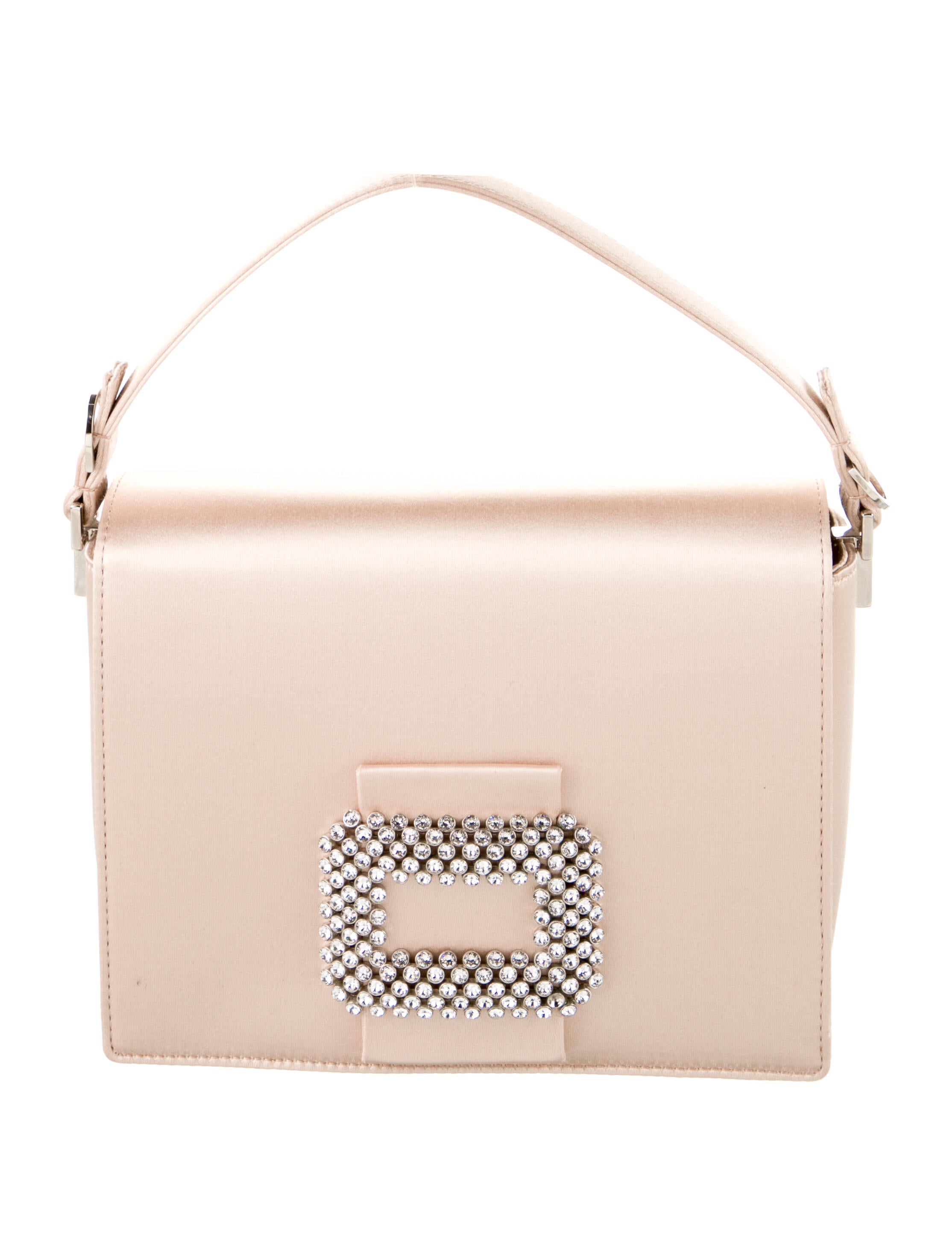 Roger Vivier Crystal Embellished Satin Handle Bag - Pink Handle Bags ...