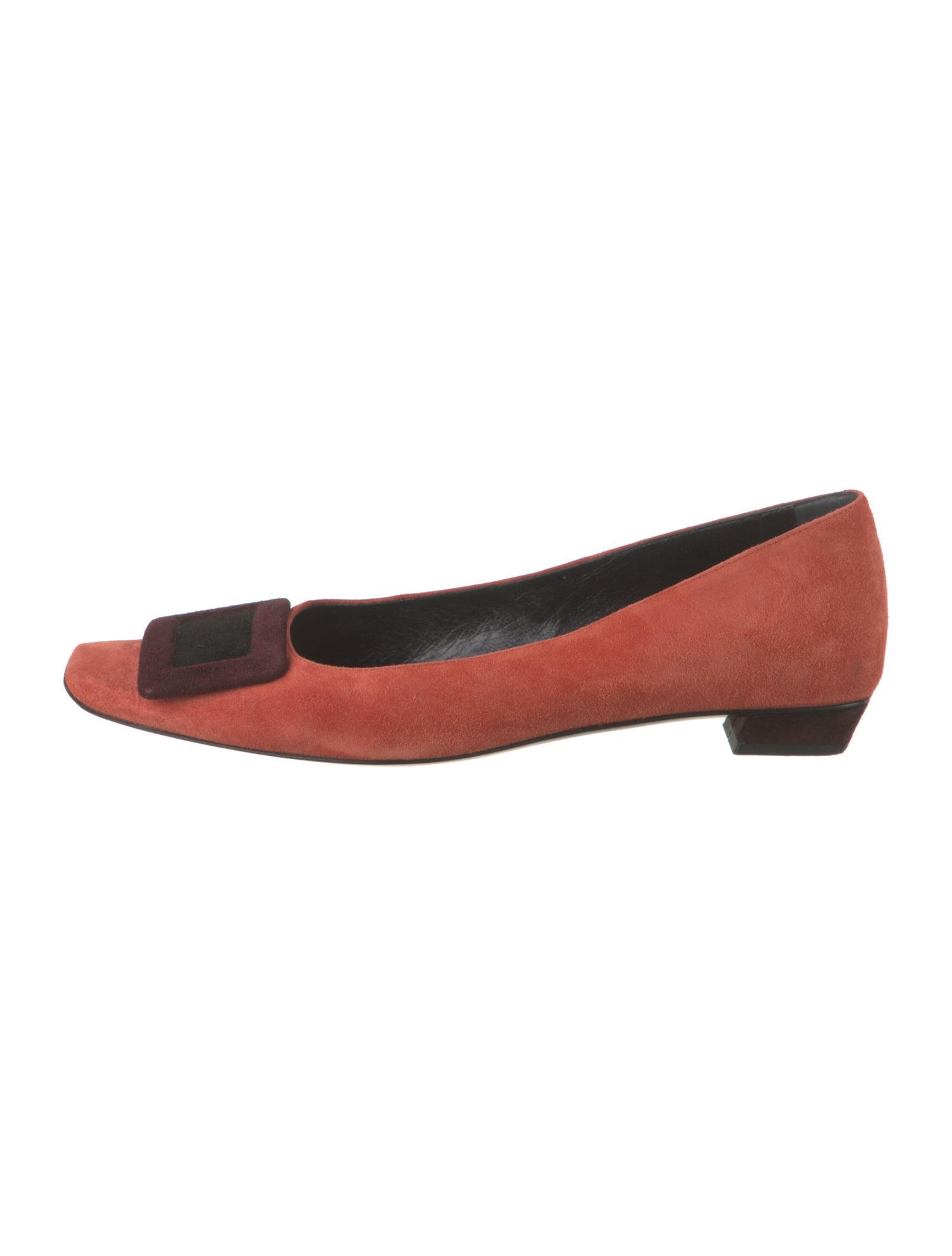 Roger Vivier Suede Ballet Flats - Orange Flats, Shoes - ROV57271 | The ...
