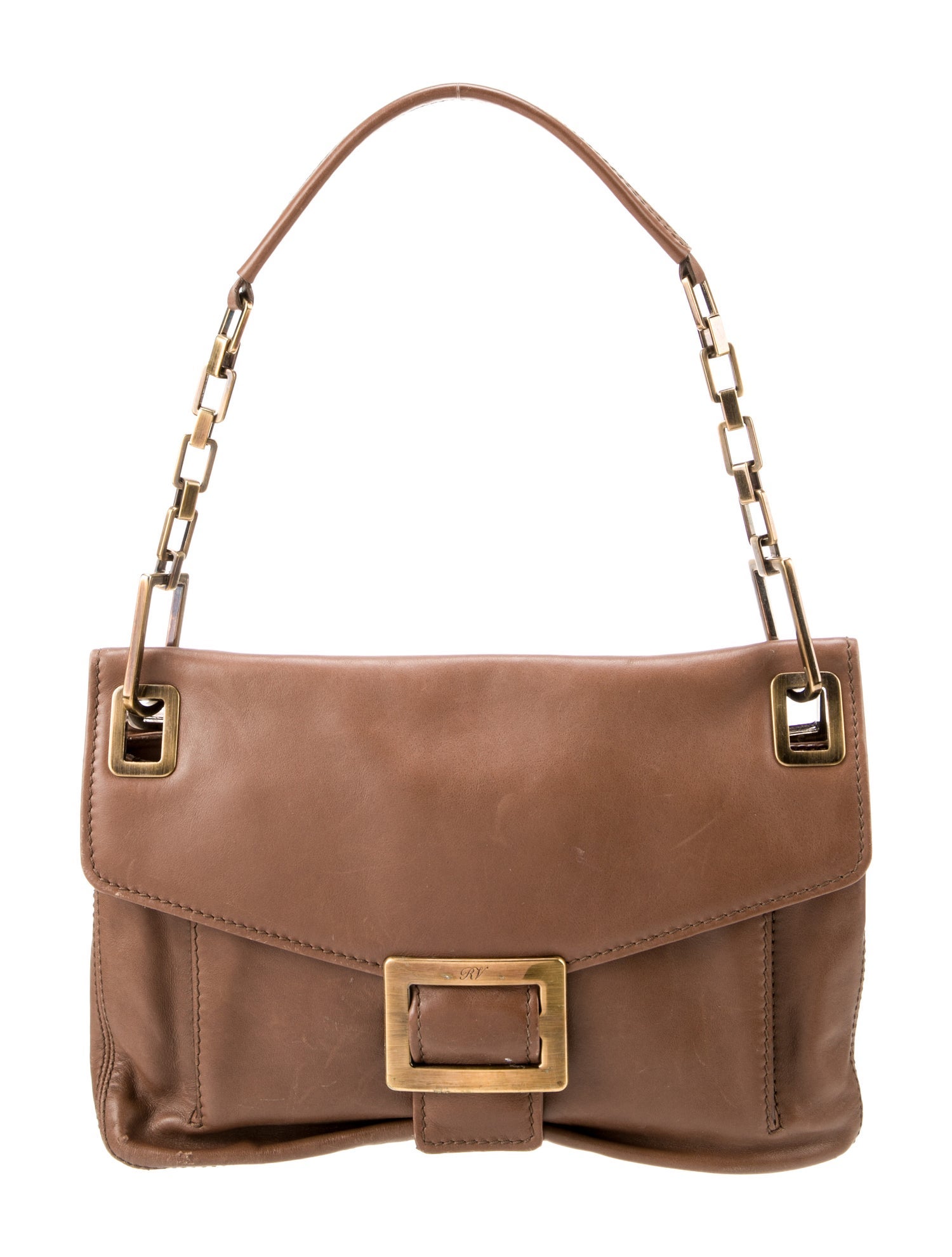 Roger Vivier Smooth Leather Shoulder Bag - Brown Shoulder Bags ...