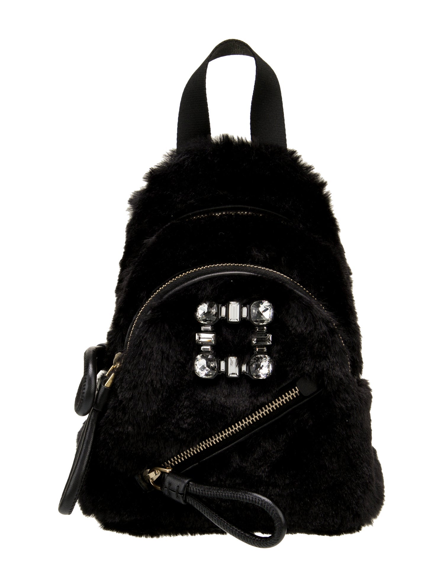 Roger Vivier Faux Fur Backpack - Black Backpacks, Handbags - ROV58412 ...