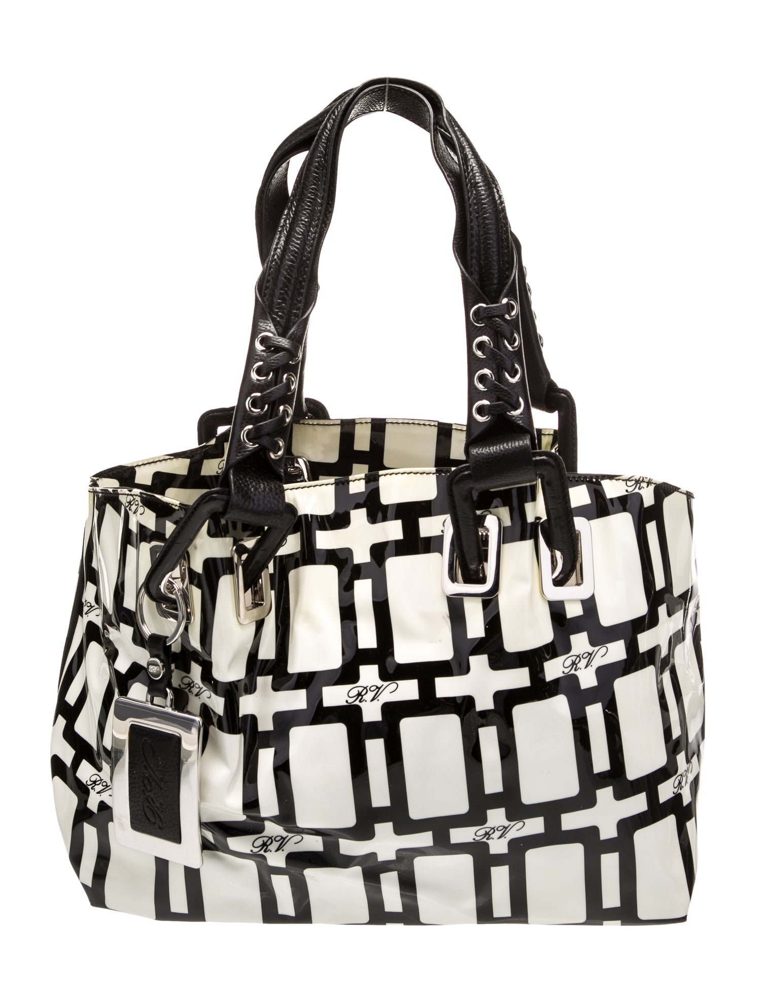 Roger Vivier Patent Leather Top Handle Bag - White Handle Bags, Handbags - ROV62544 | The RealReal