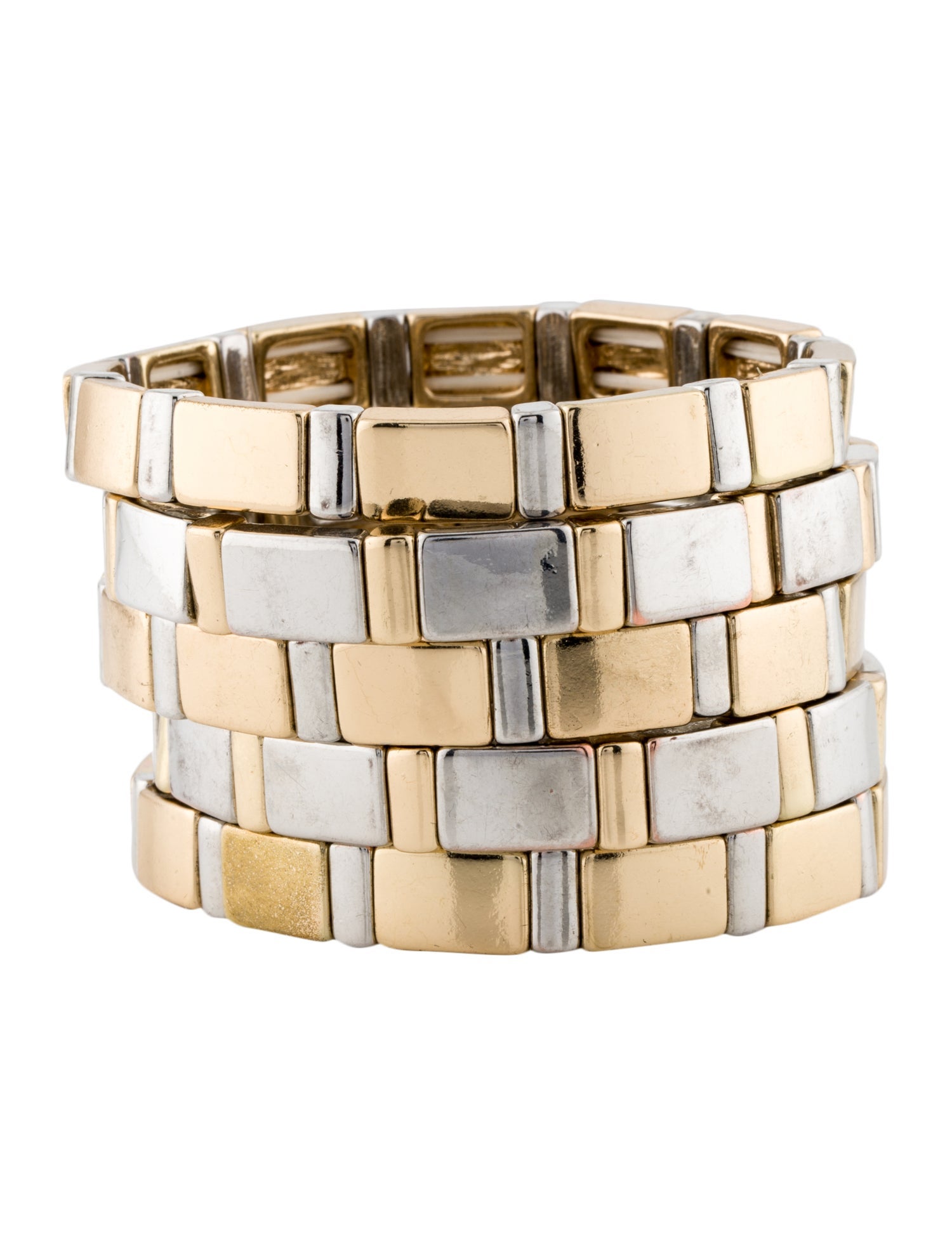 Roxanne Assoulin Two Tone Bead Stretch Bracelet Set of 5 - Gold, Gold ...