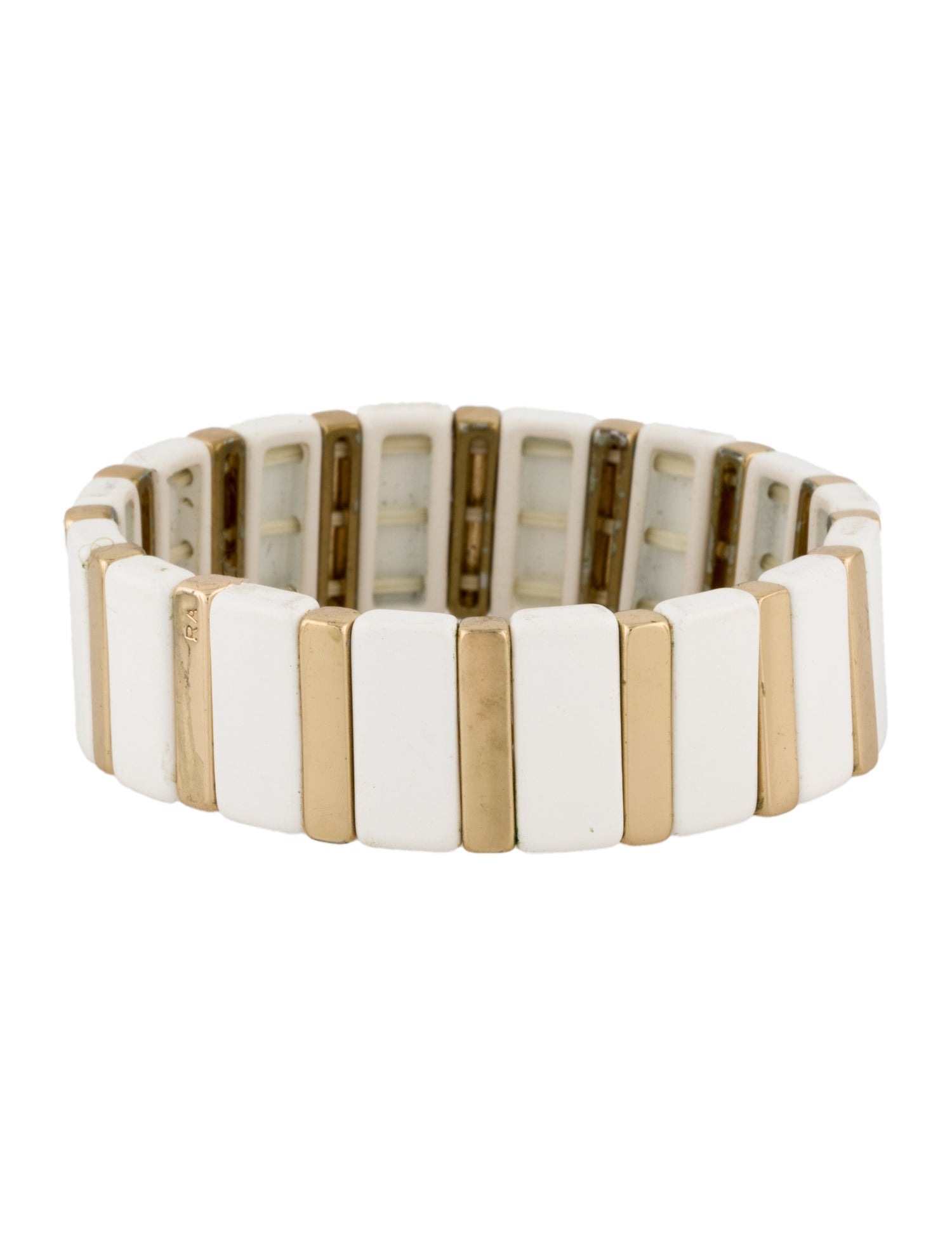 Roxanne Assoulin Enamel Wide Bead Bracelet - Black, Silver-Tone Metal ...