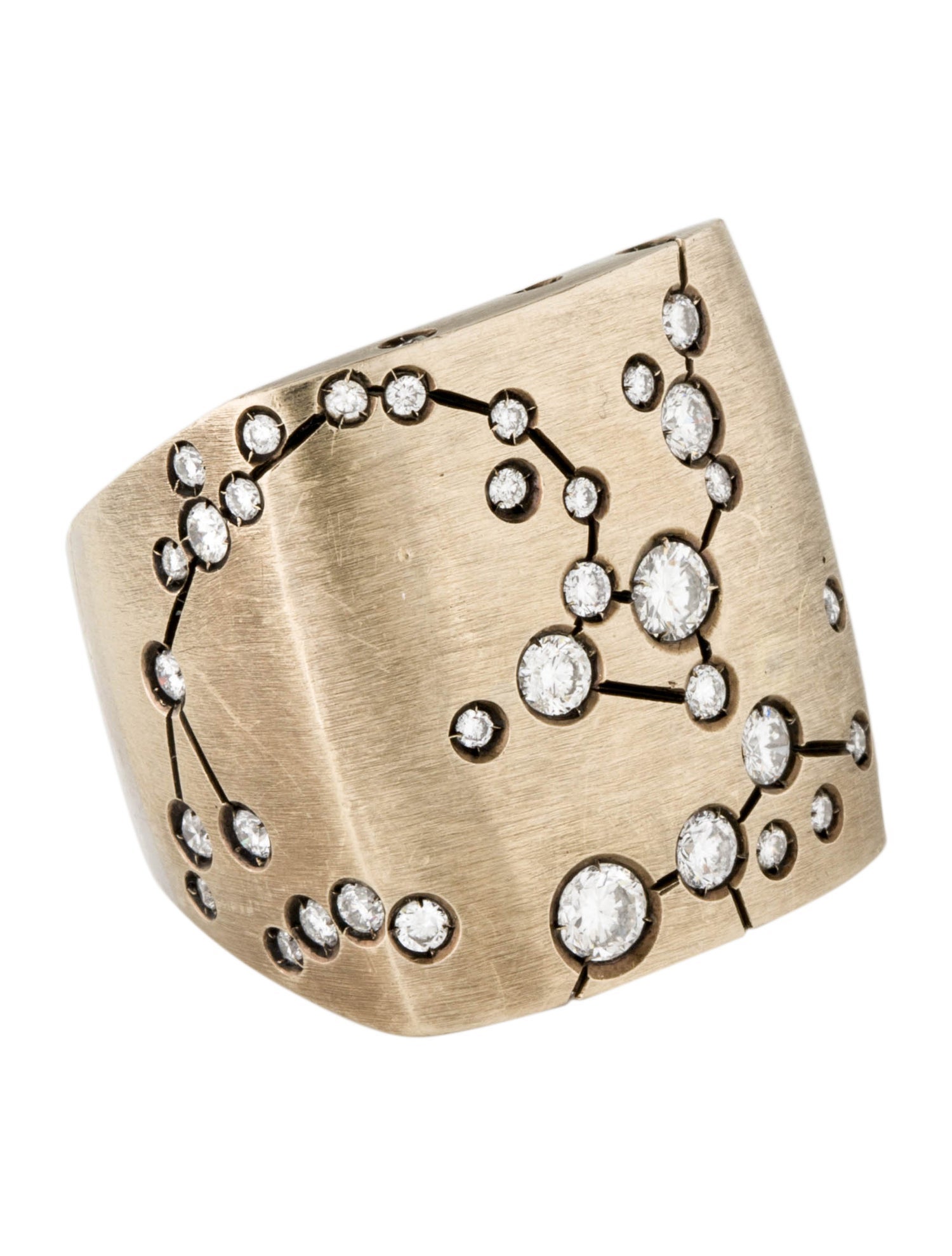 Repossi 18K Diamond Sagittarius Constellation Ring - 18K White Gold Band, Rings - RPI20421 | The ...