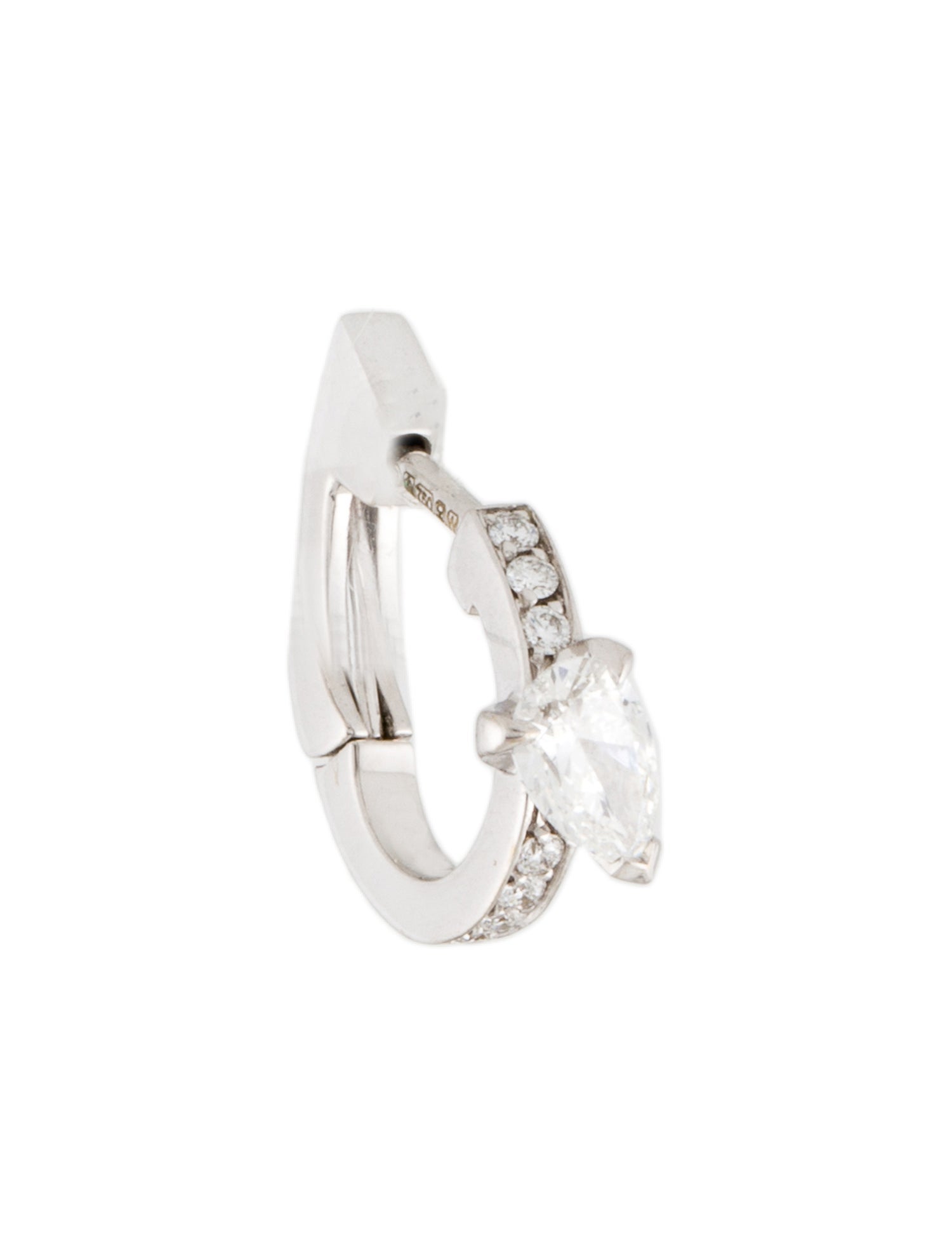 Repossi 18K Diamond Serti Sur Vide Single Earring - Rhodium-Plated 18K ...