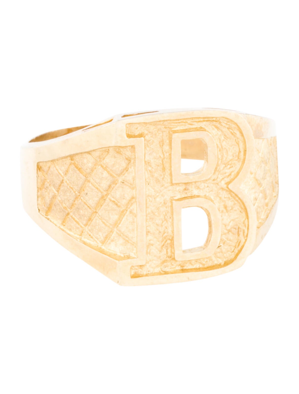 Ring 14K Initial 'B' Signet Ring - Signet Ring, Rings - RRING107603 ...