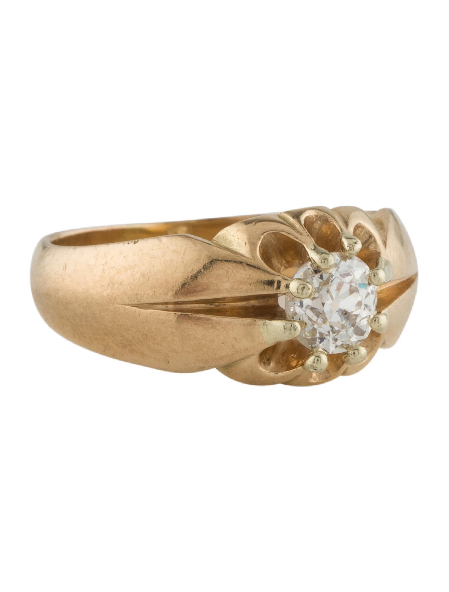 Ring 18K Diamond Ring - 18K Yellow Gold Engagement Ring, Rings ...