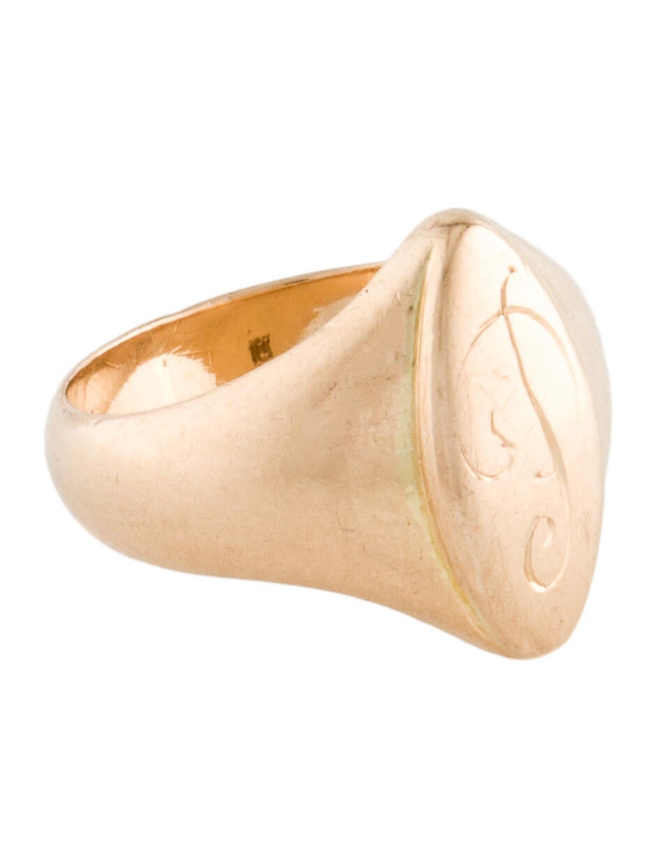 Ring 14K "P" Signet Ring - Signet Ring, Rings - RRING181009 | The RealReal
