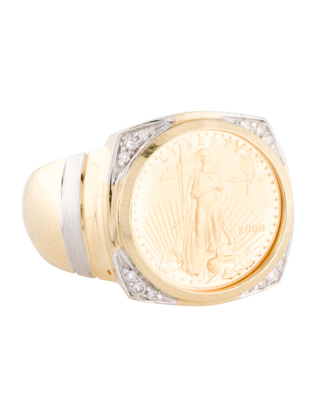 Ring 14K Diamond Coin Cocktail Ring - Cocktail Ring, Rings ...