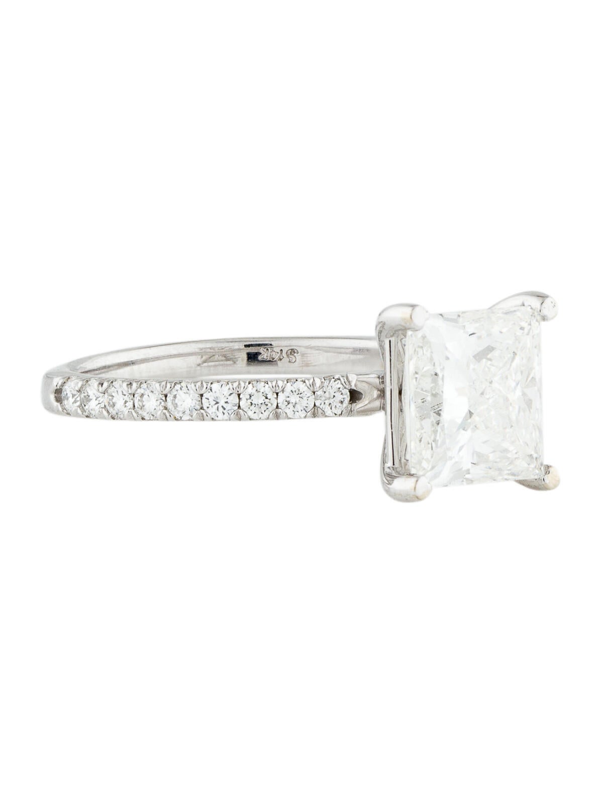 Ring 14K Diamond Engagement Ring - Rhodium-Plated 14K White Gold ...